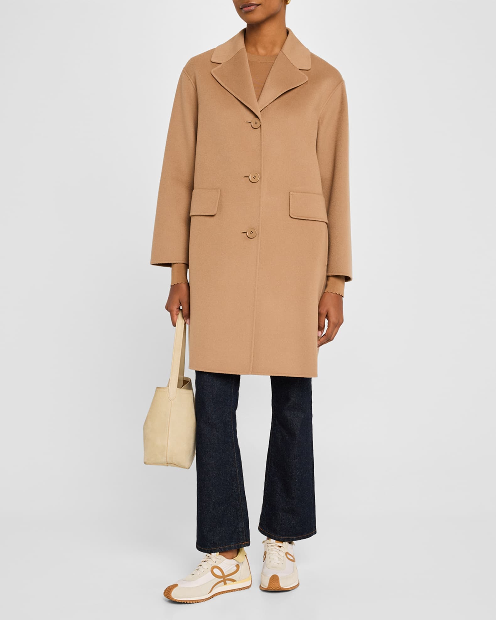 Max Mara Cielo Single-Breasted Wool Coat | Neiman Marcus