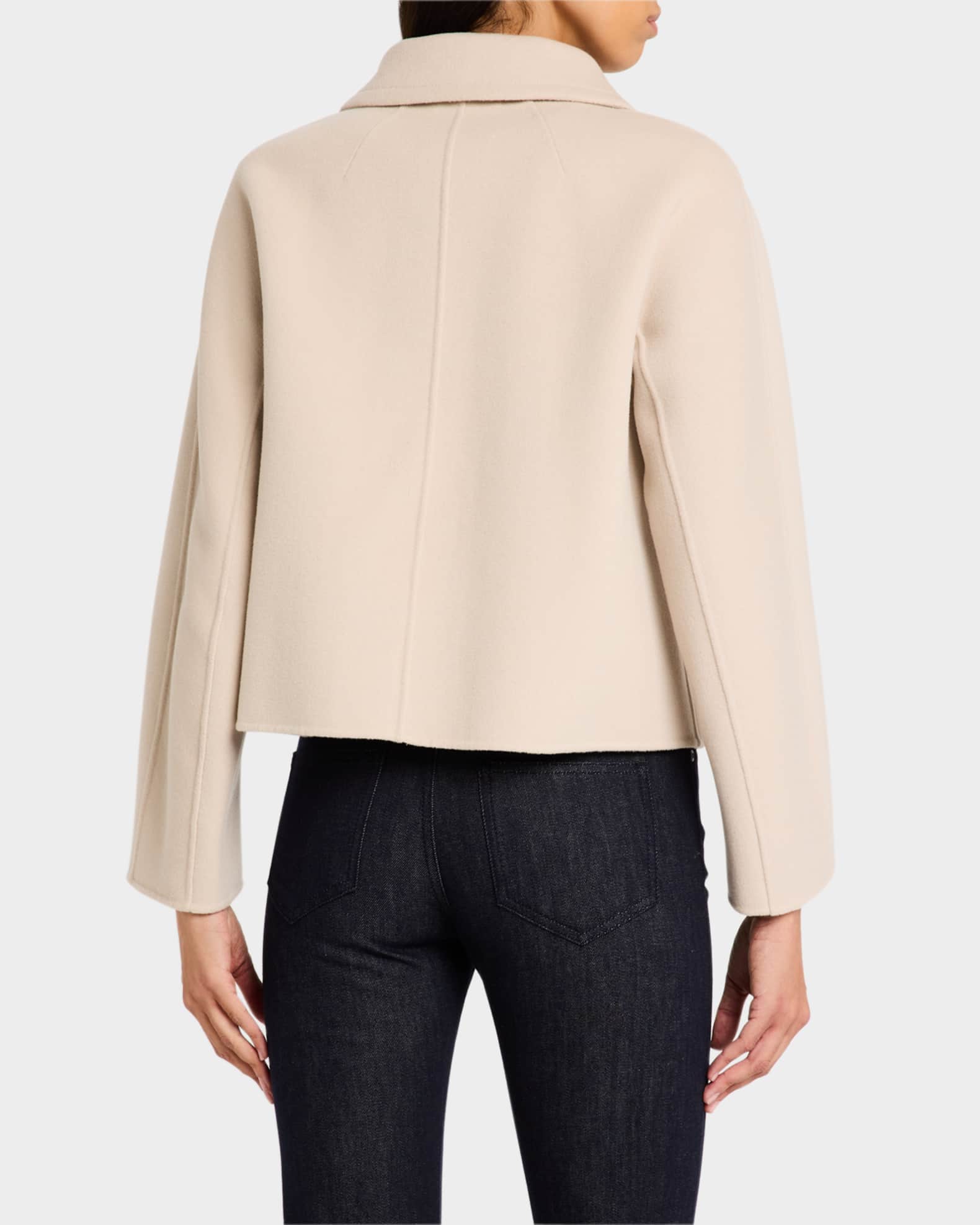 Max Mara Sogno Button-Front Wool Short Jacket | Neiman Marcus