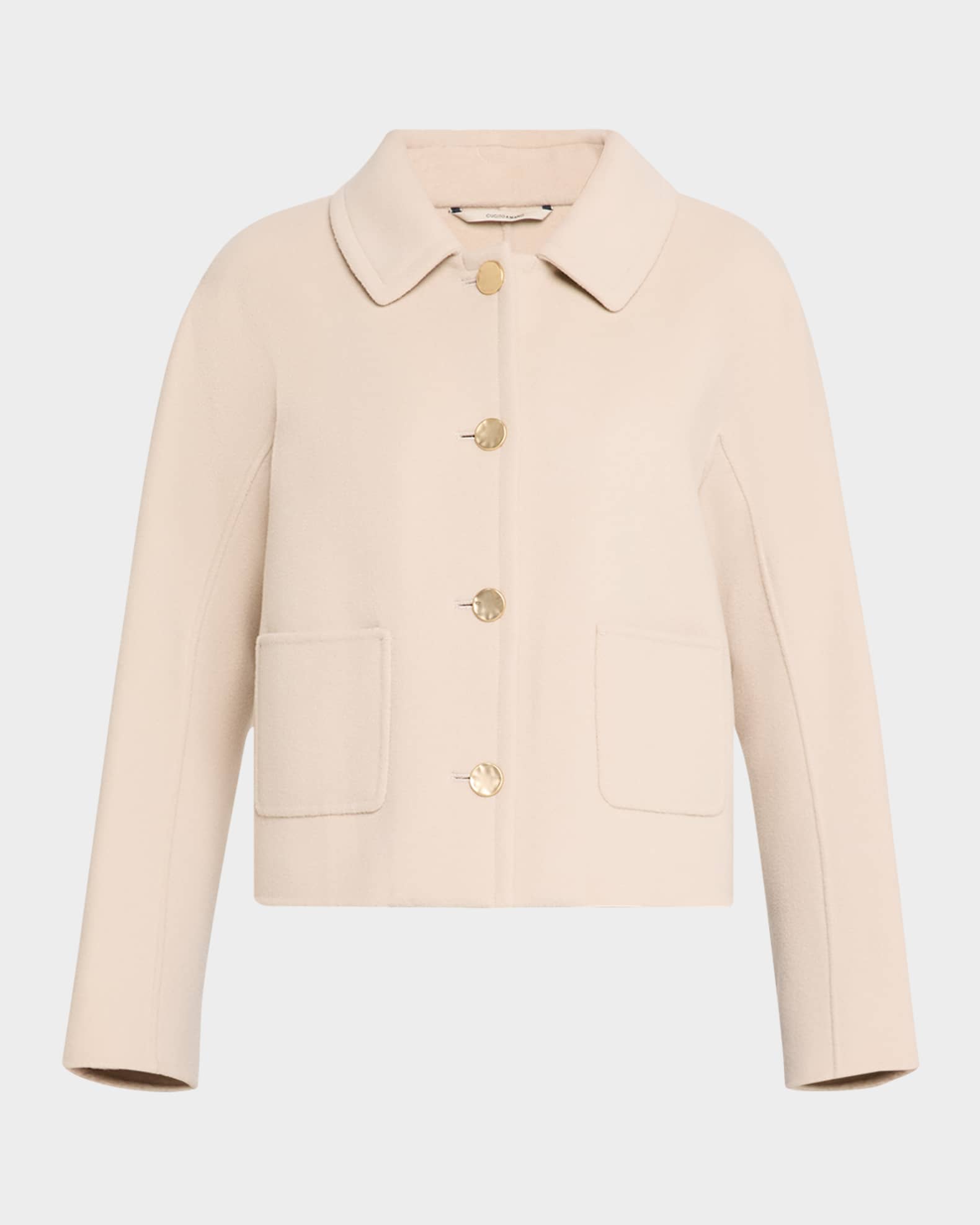 Max Mara Sogno Button-Front Wool Short Jacket | Neiman Marcus