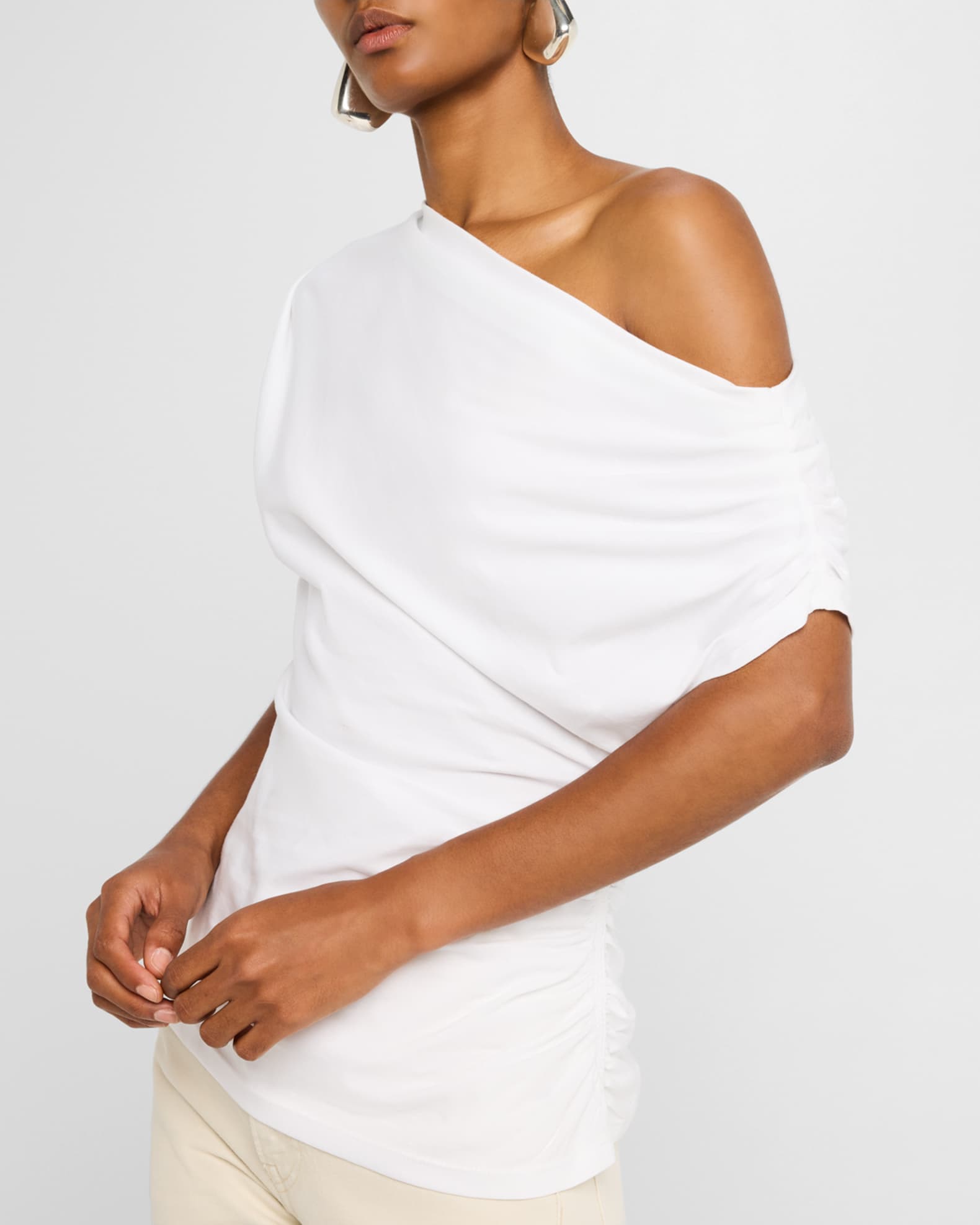 A.L.C. Alice Draped One-Shoulder Tee | Neiman Marcus