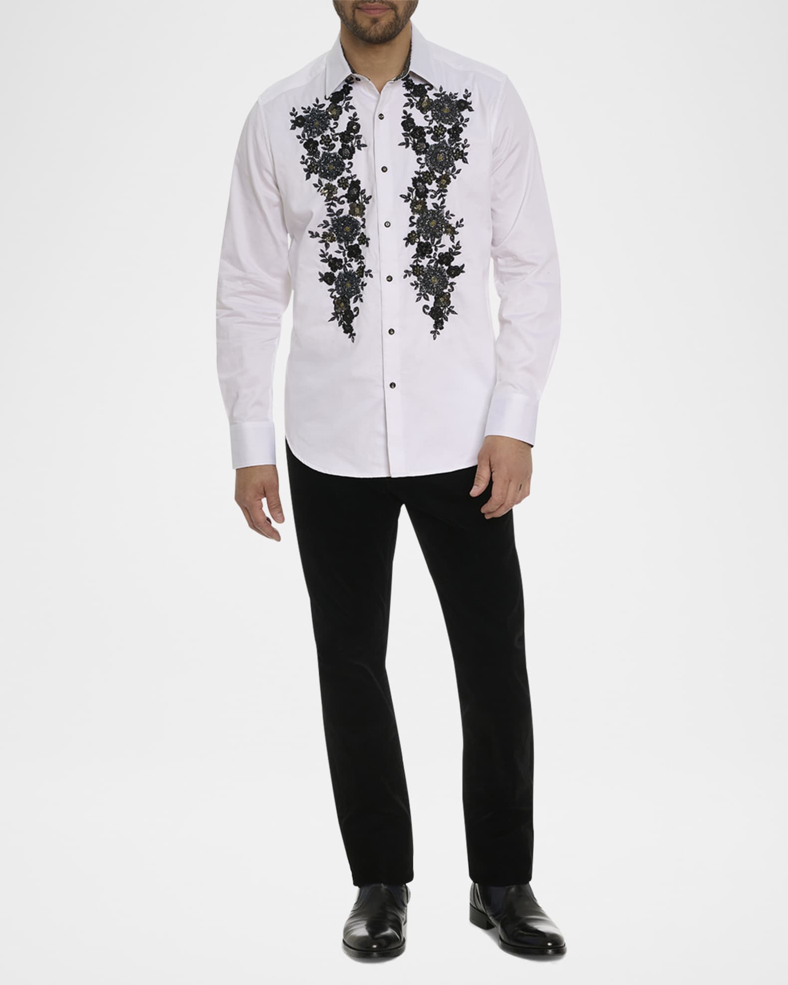 Robert Graham Men's Limited Edition Floral Embroidered Sport Shirt ...