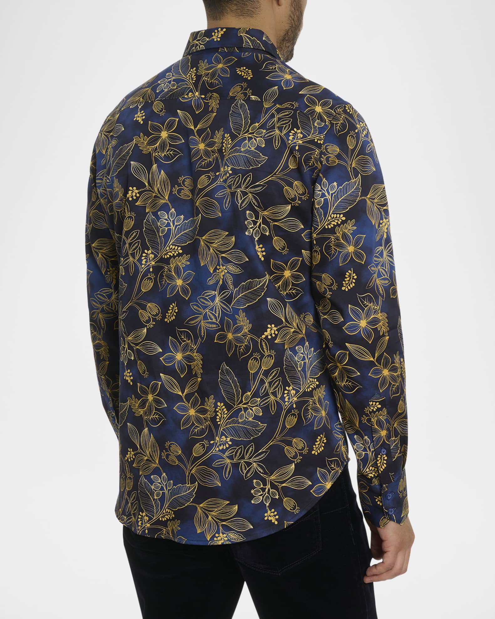 Robert Graham Men's Valmont Leaf-Print Woven Sport Shirt | Neiman Marcus