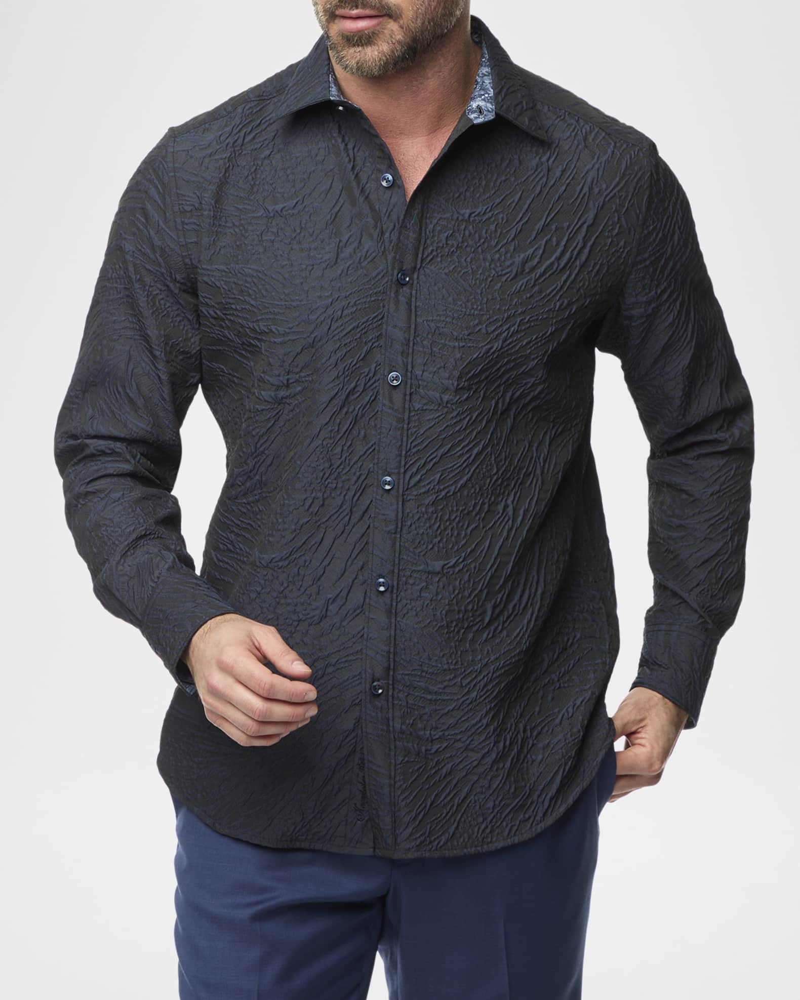 Robert Graham Men's Geoglyph Jacquard Sport Shirt | Neiman Marcus