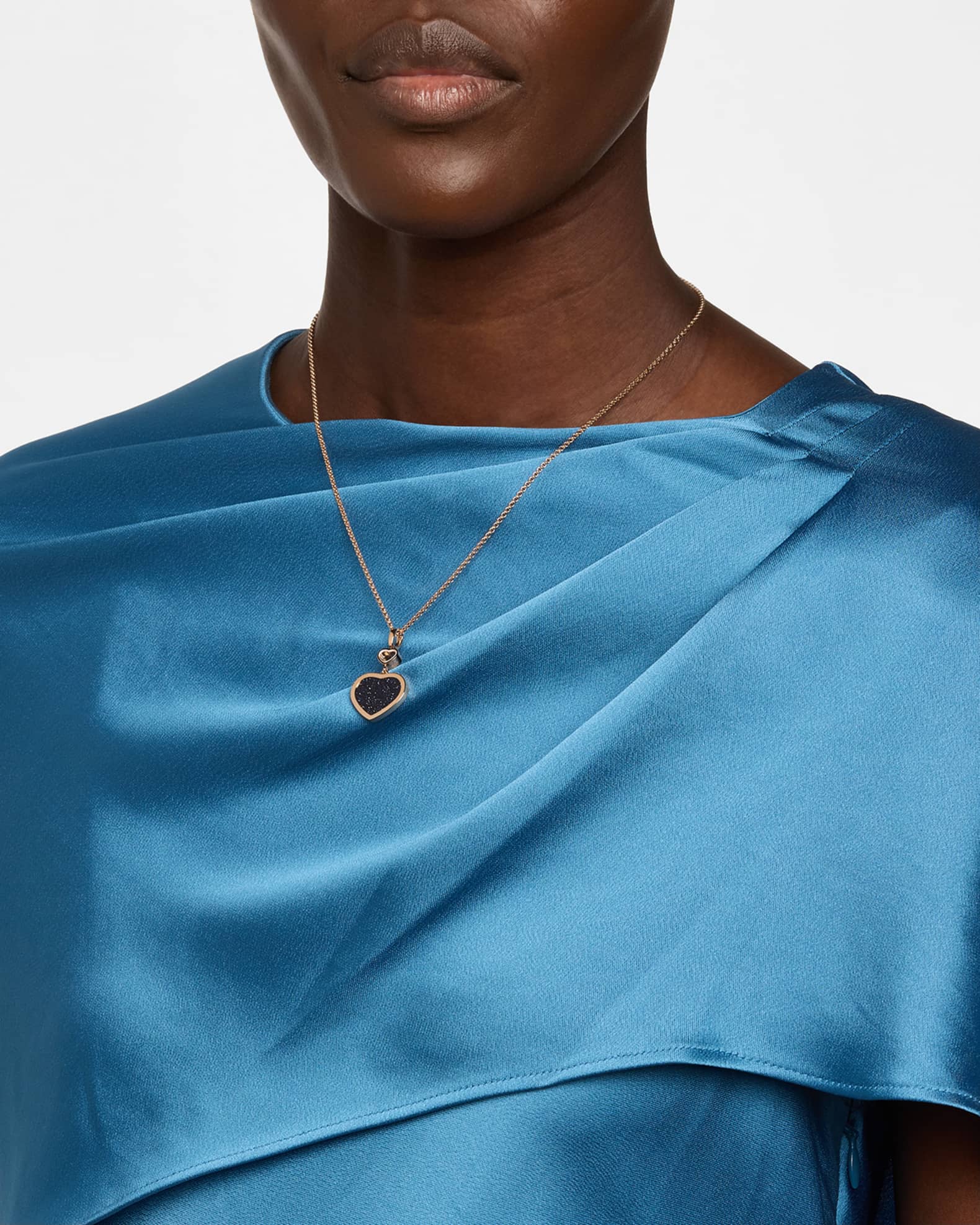 Chopard Happy Hearts 18K Rose Gold Aventurine Pendant Necklace | Neiman ...