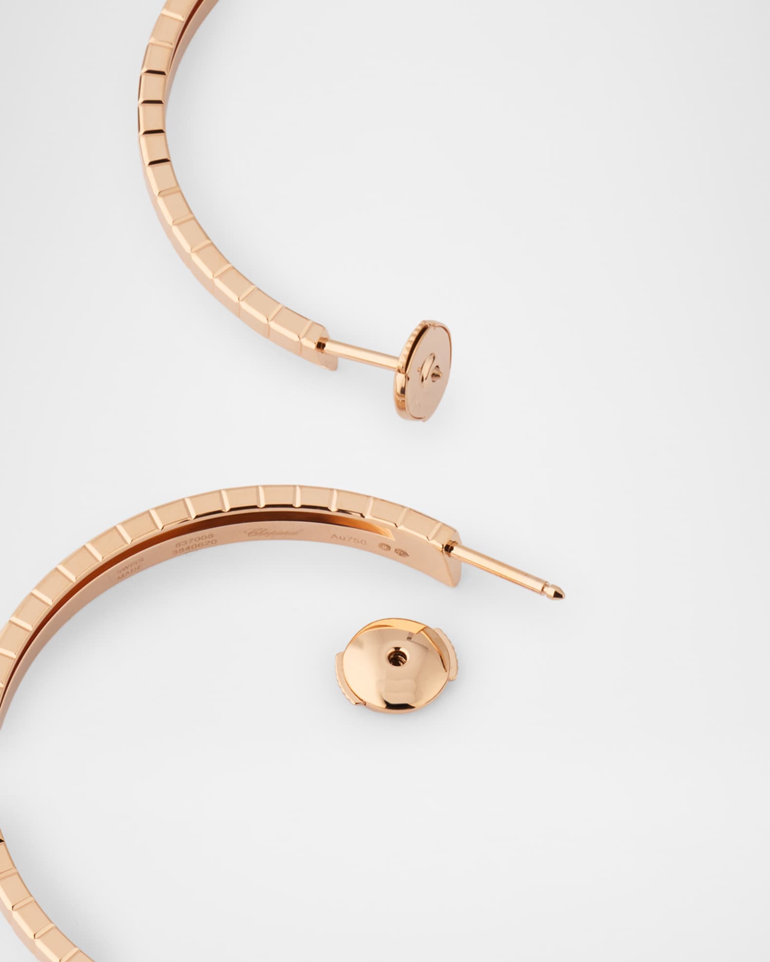 Chopard Ice Cube 18K Rose Gold Diamond Hoop Earrings | Neiman Marcus