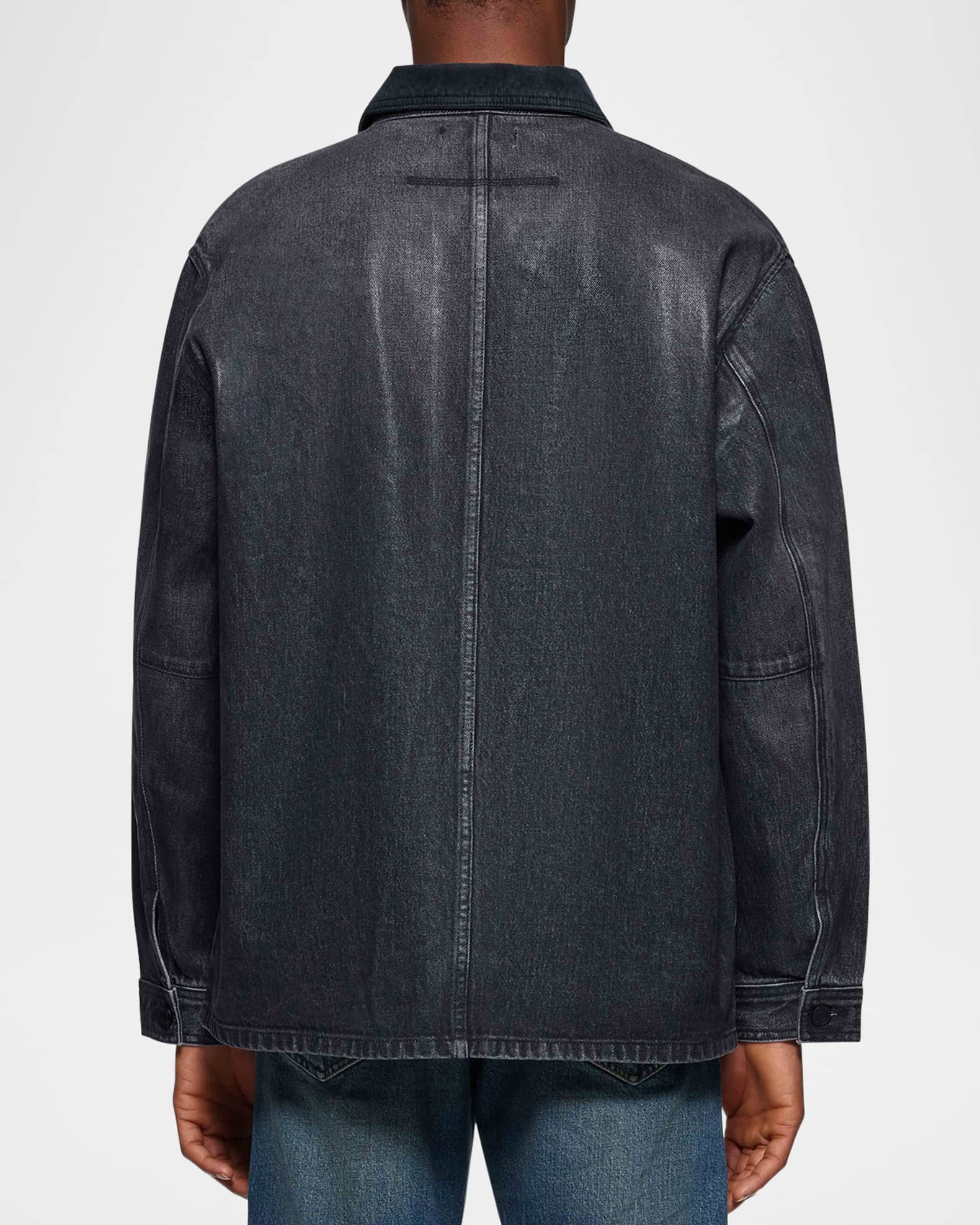 PURPLE Men's Coated Denim Workwear Jacket | Neiman Marcus