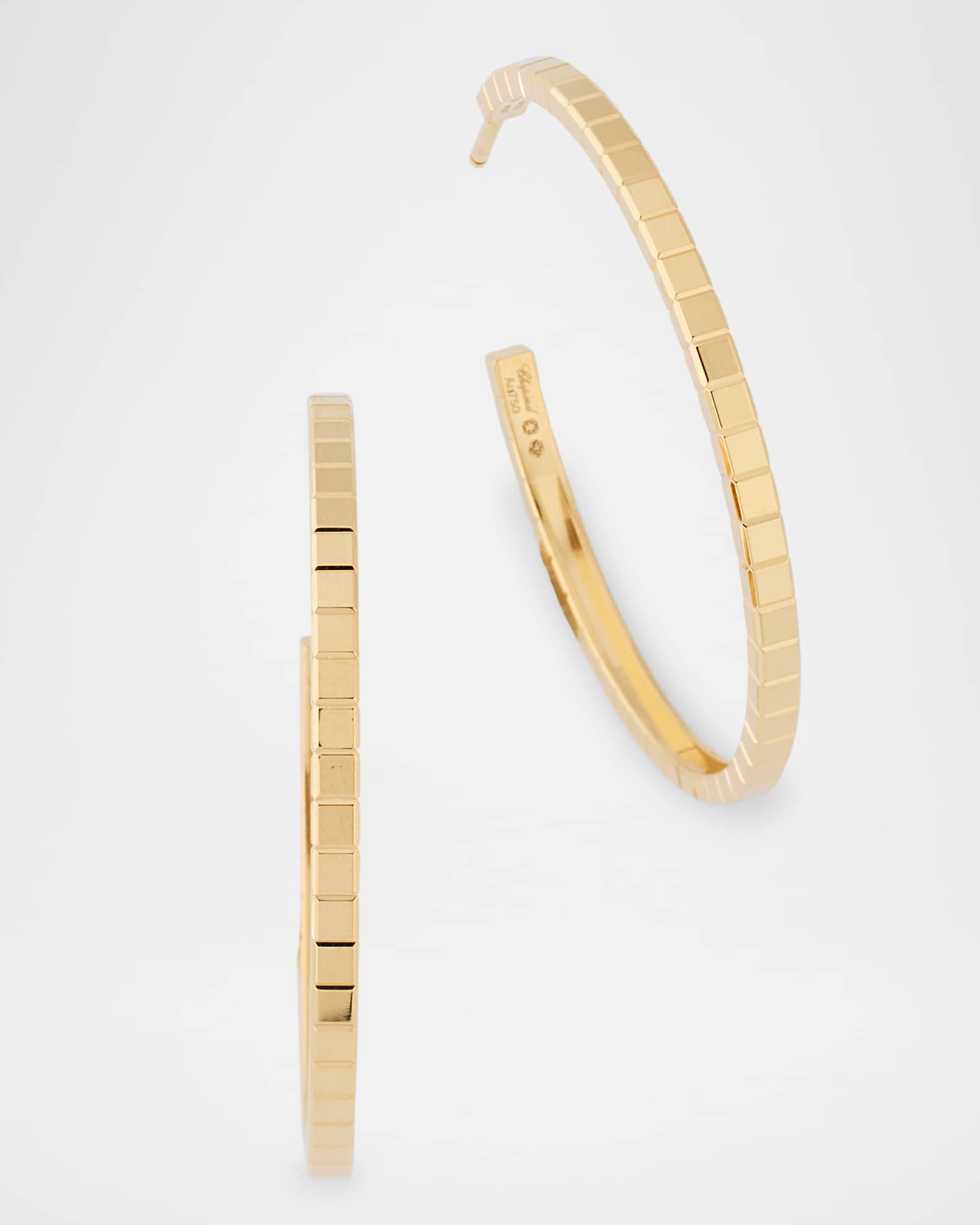 Chopard 18K Yellow Gold Ice Cube Hoop Earrings | Neiman Marcus