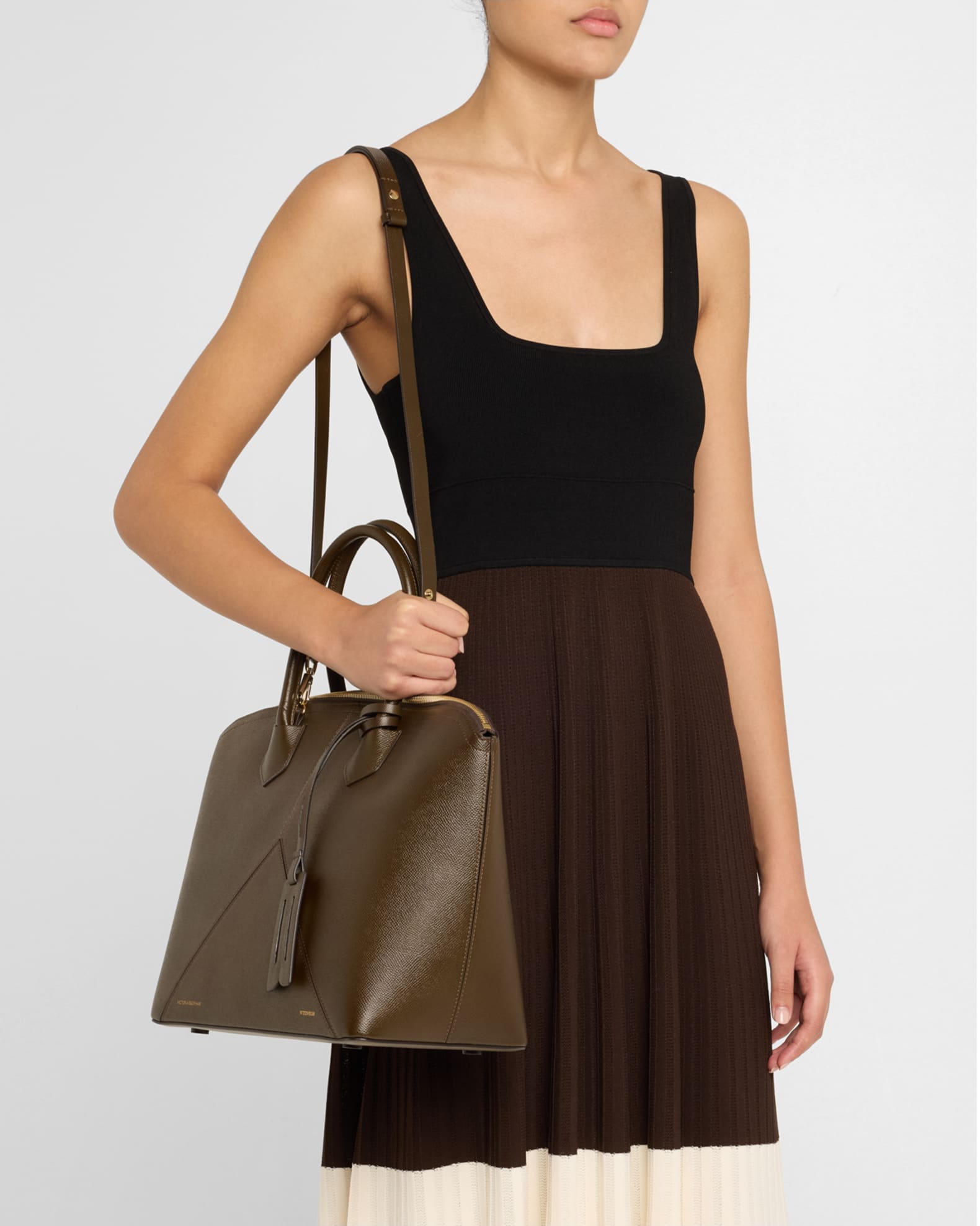 Victoria Beckham The Victoria Zip Leather Top-Handle Bag | Neiman Marcus