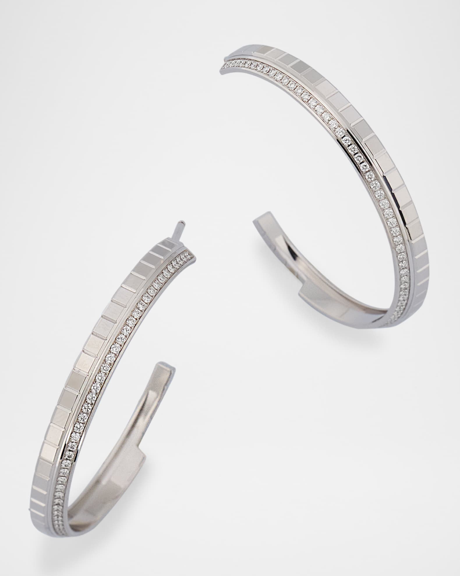 Chopard Ice Cube 18K White Gold Diamond Hoop Earrings | Neiman Marcus