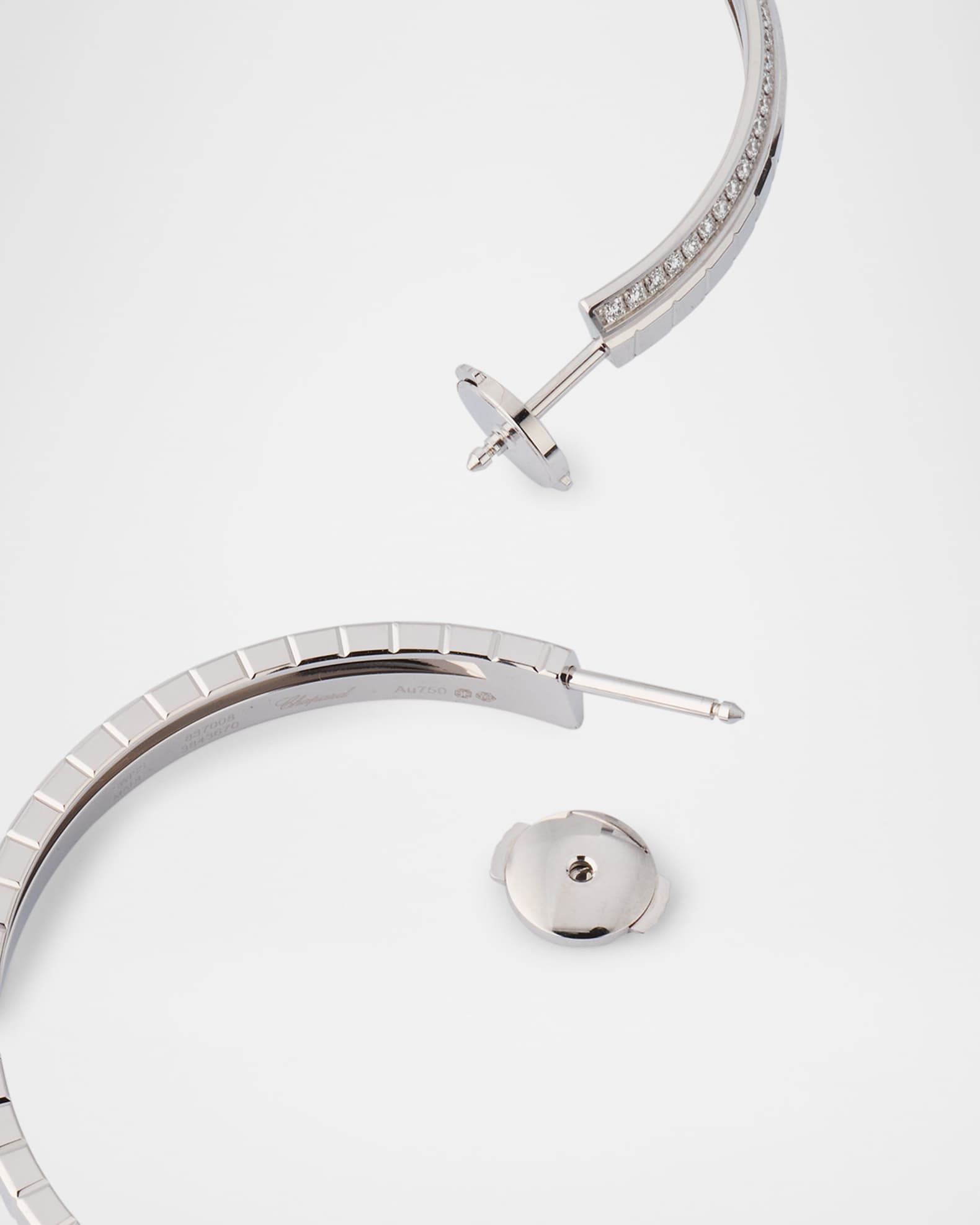 Chopard Ice Cube 18K White Gold Diamond Hoop Earrings | Neiman Marcus