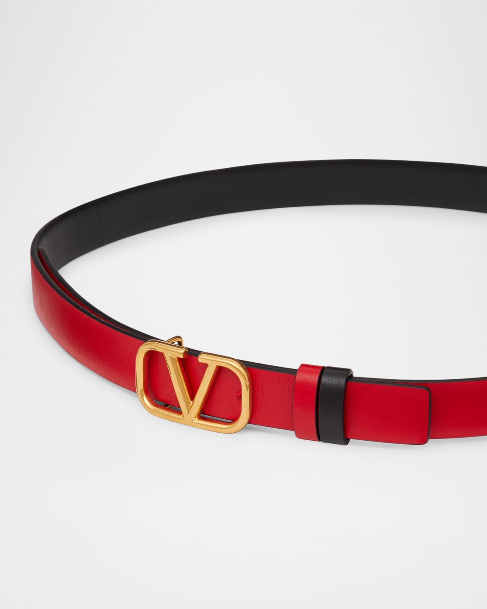 Valentino Garavani VLogo Signature Reversible Leather Belt, 20mm ...