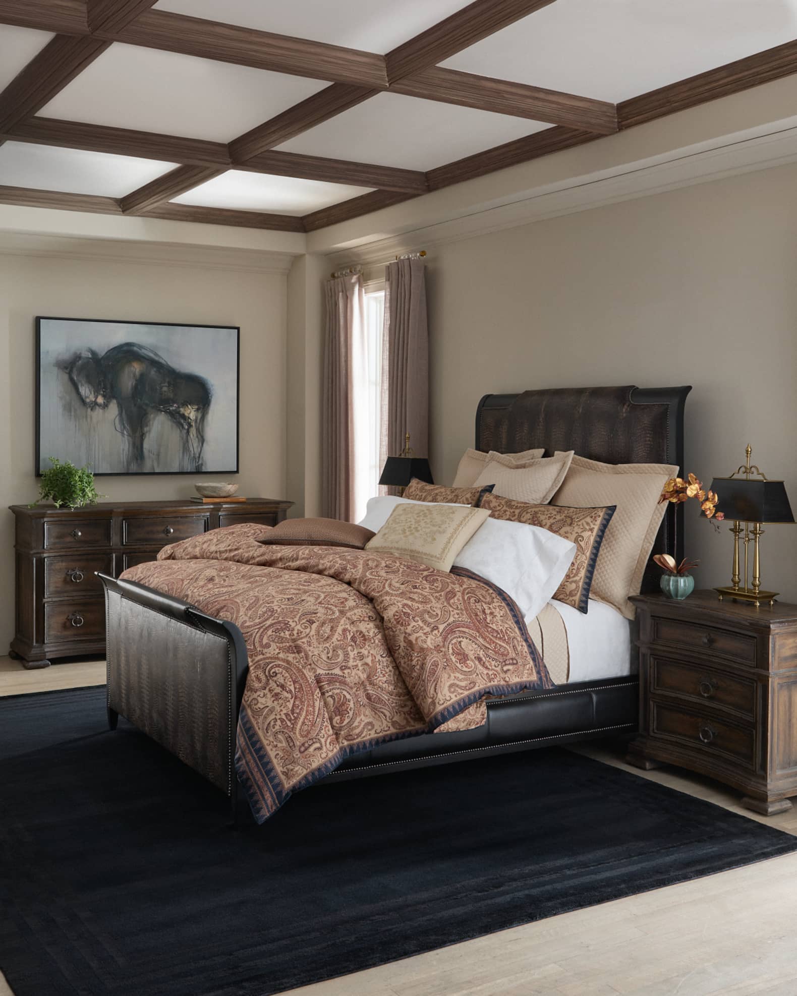Jaxtyn Leather Bed Collection | Neiman Marcus