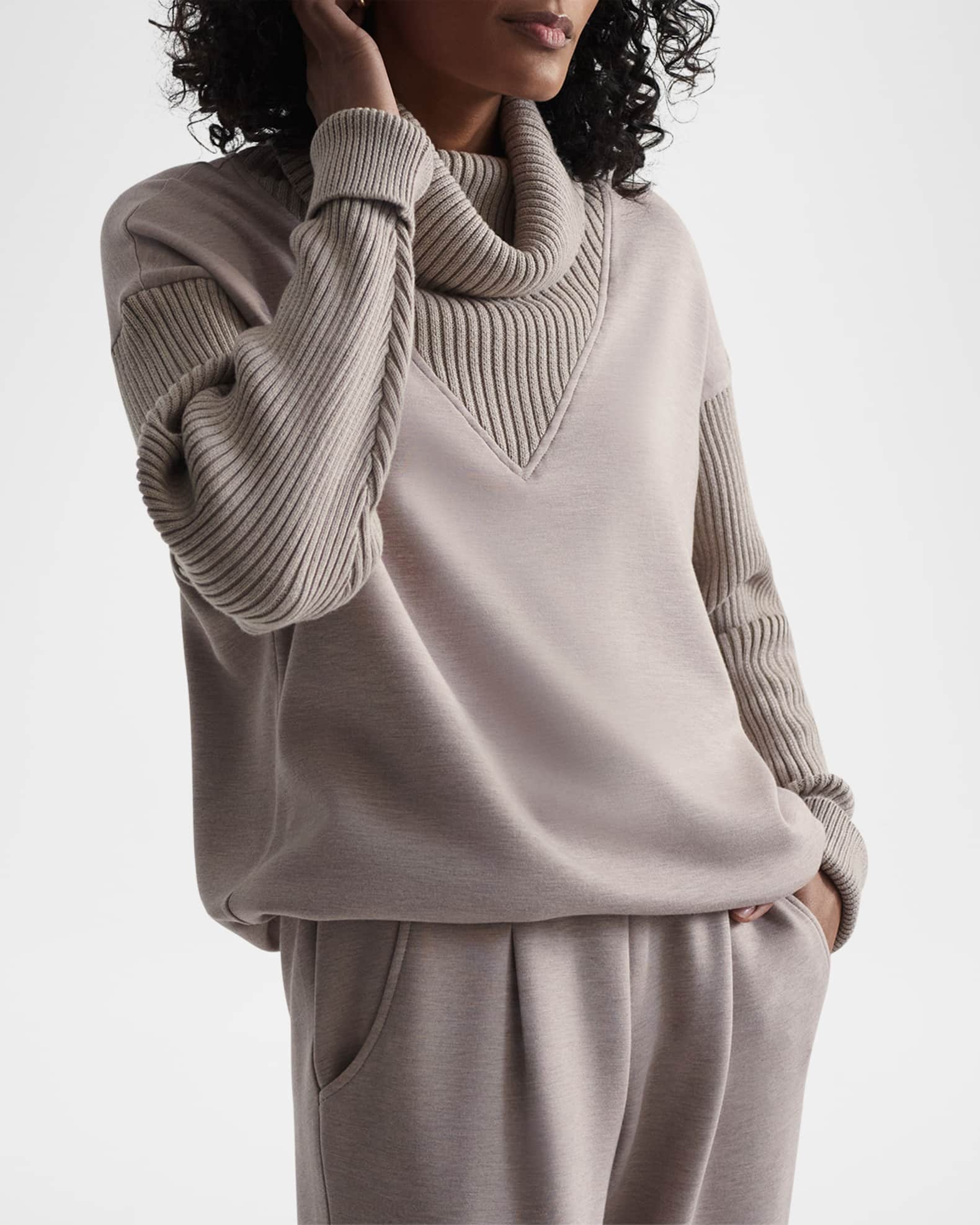 Varley Hannah Cowl-Neck Sweatshirt | Neiman Marcus