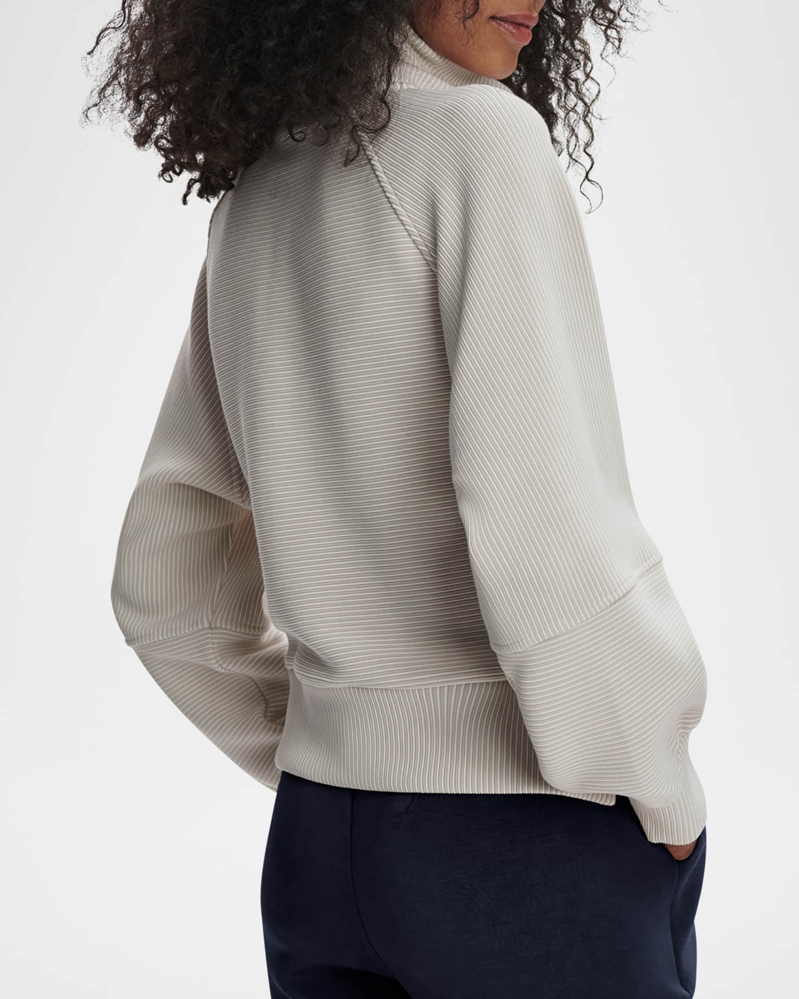 Varley Milano Half-Zip Ribbed Sweatshirt | Neiman Marcus
