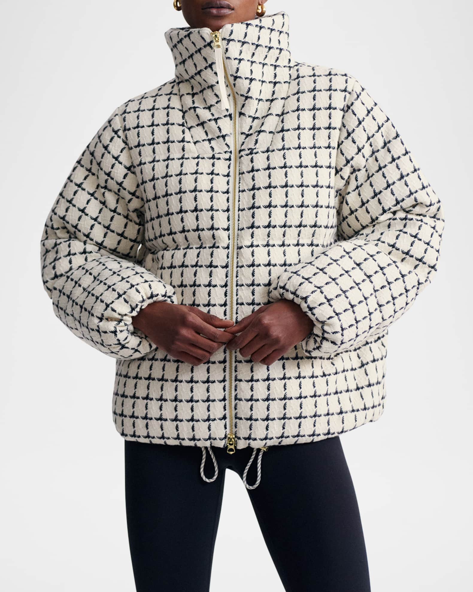 Varley Eugene Check Short Puffer Jacket | Neiman Marcus