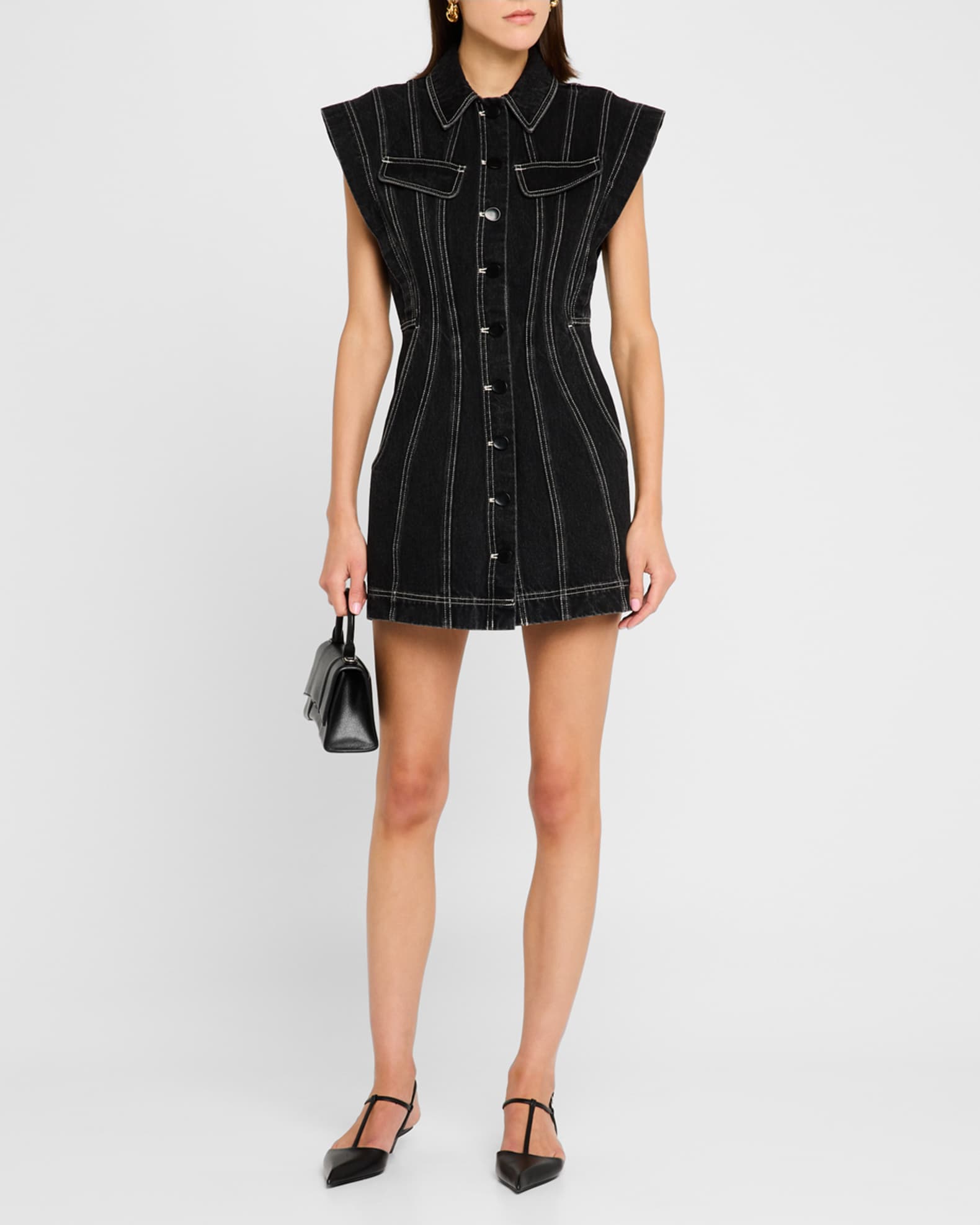 Acler Eagleton Denim Mini Dress | Neiman Marcus