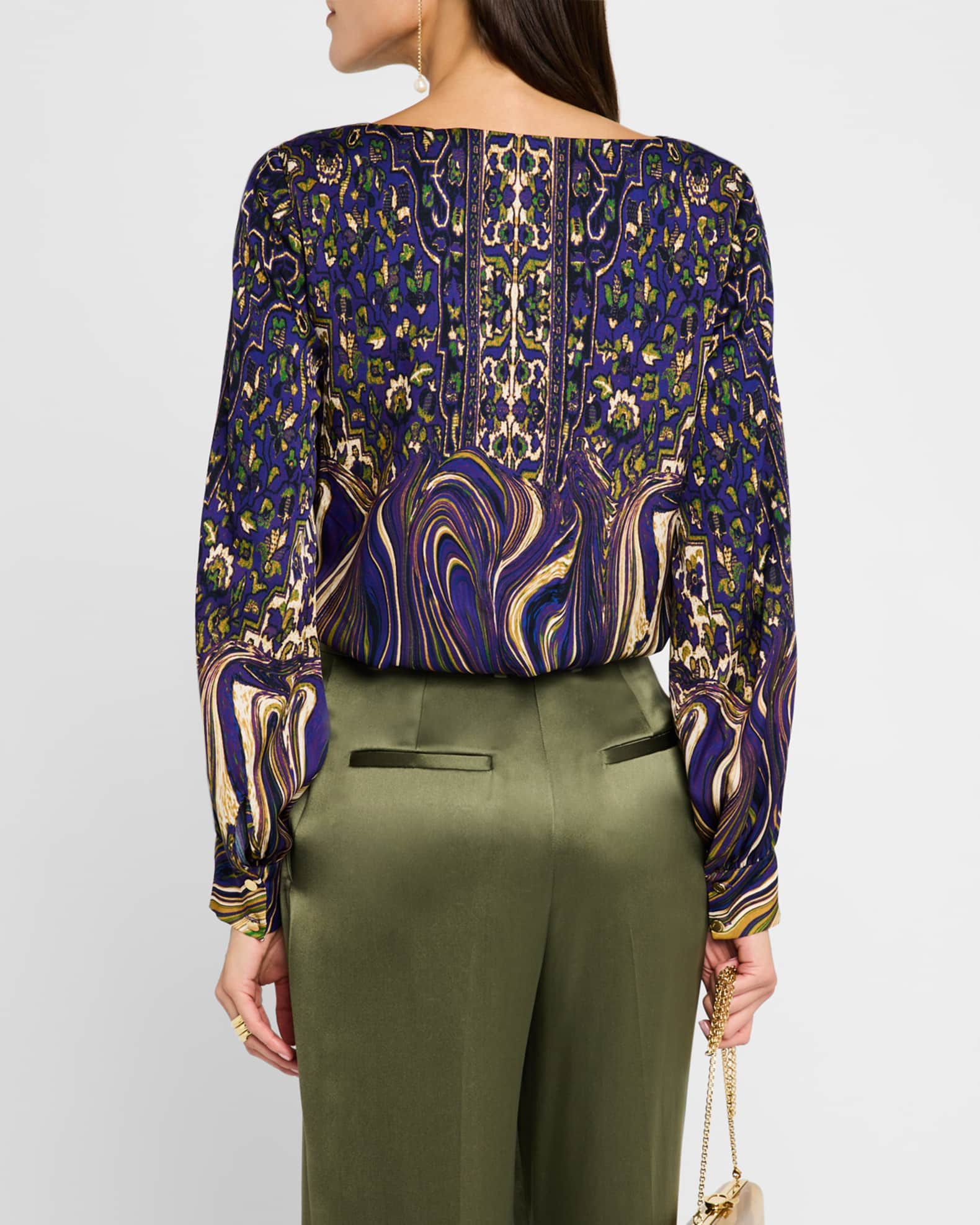 Elie Tahari The Lani Cowl-Neck Silk Blouse | Neiman Marcus