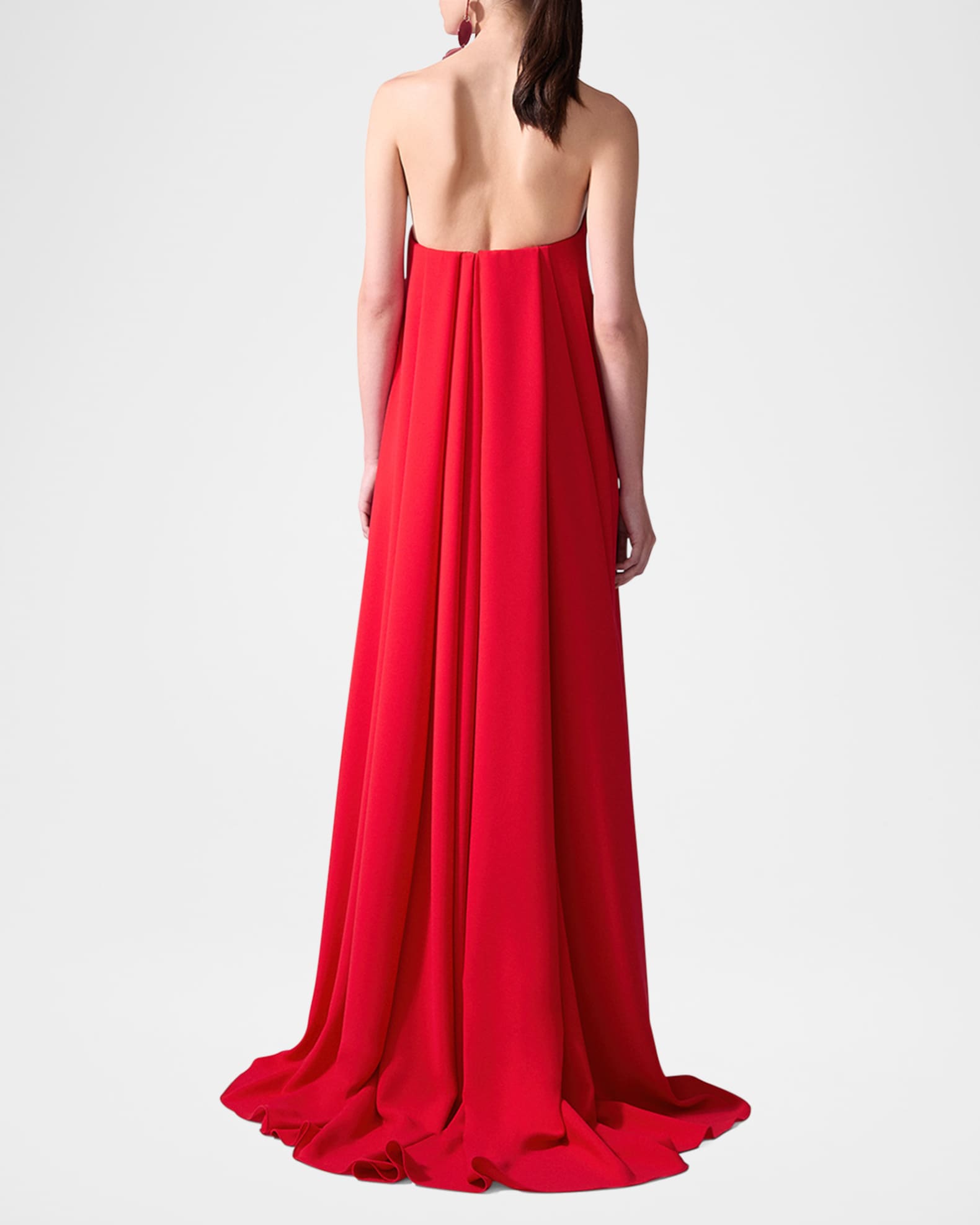 Carolina Herrera Strapless Curved Neckline Fluid Gown | Neiman Marcus