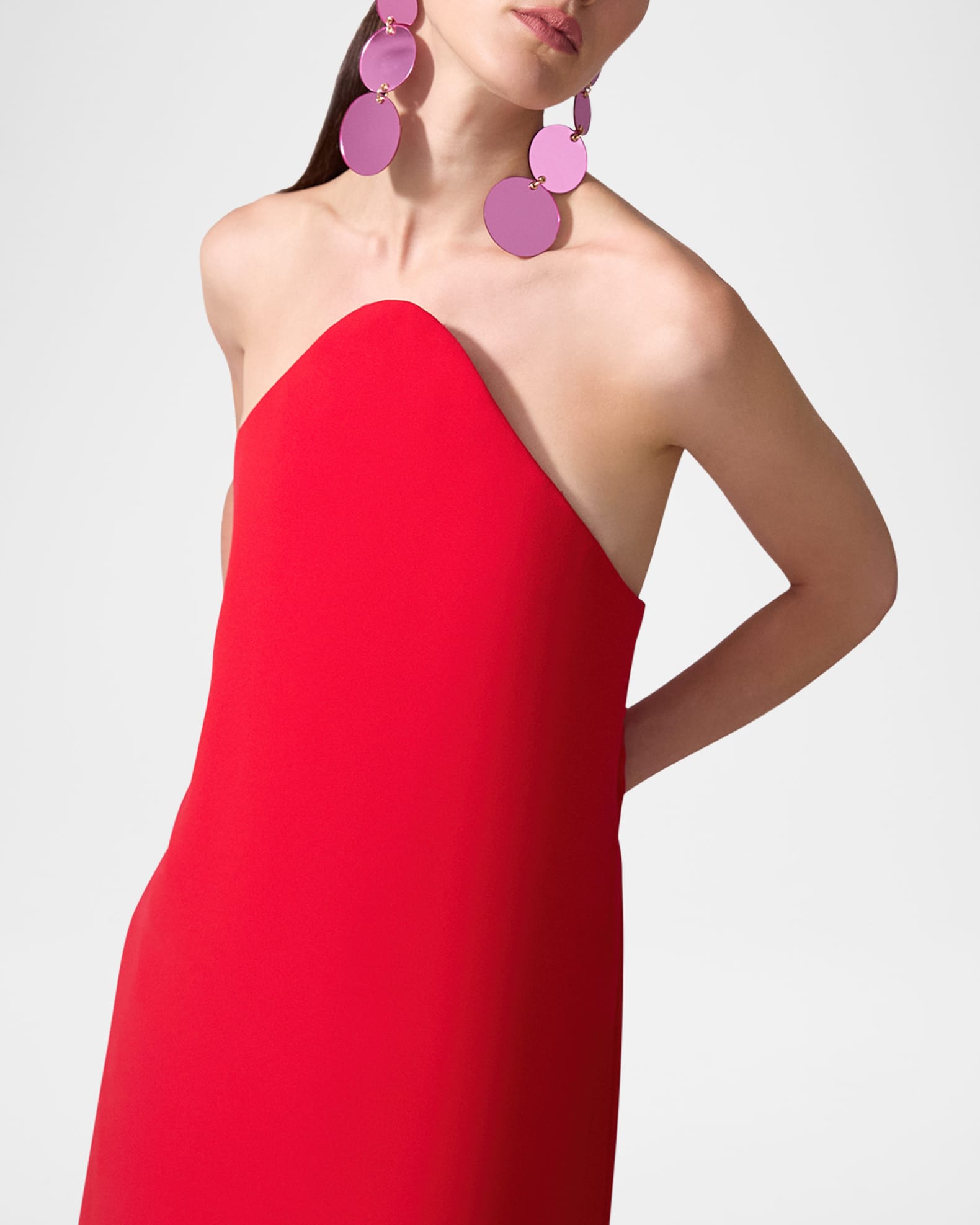 Carolina Herrera Strapless Curved Neckline Fluid Gown | Neiman Marcus