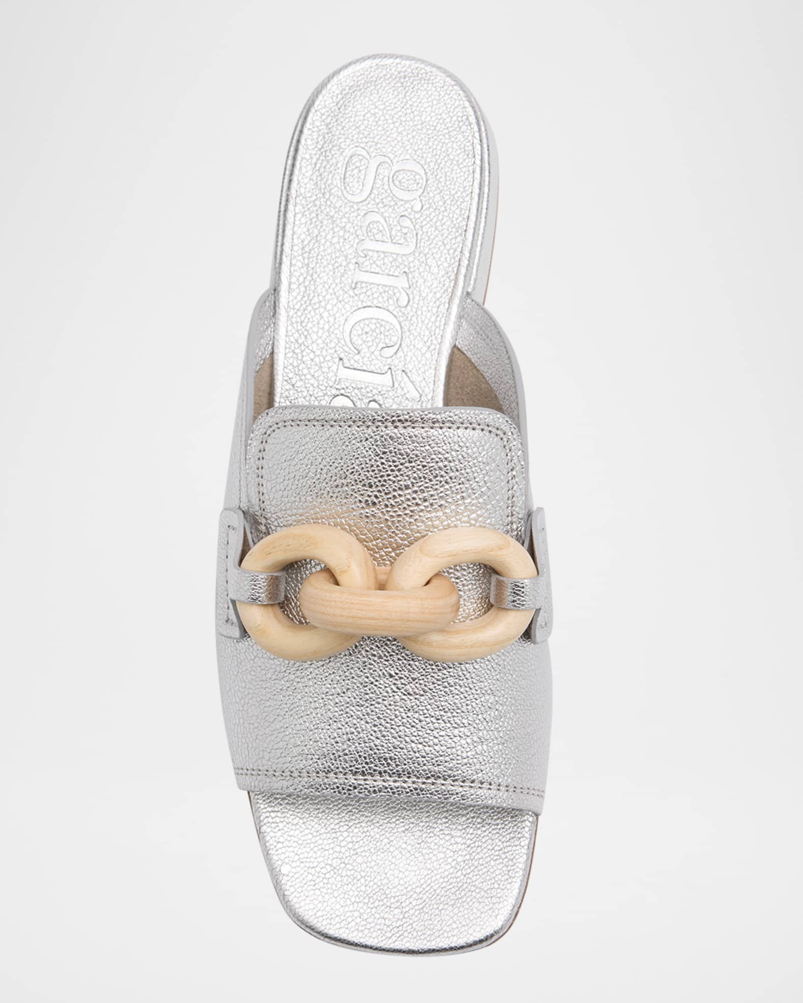 Pedro Garcia Enna Metallic Leather Chain Loafer Mules | Neiman Marcus