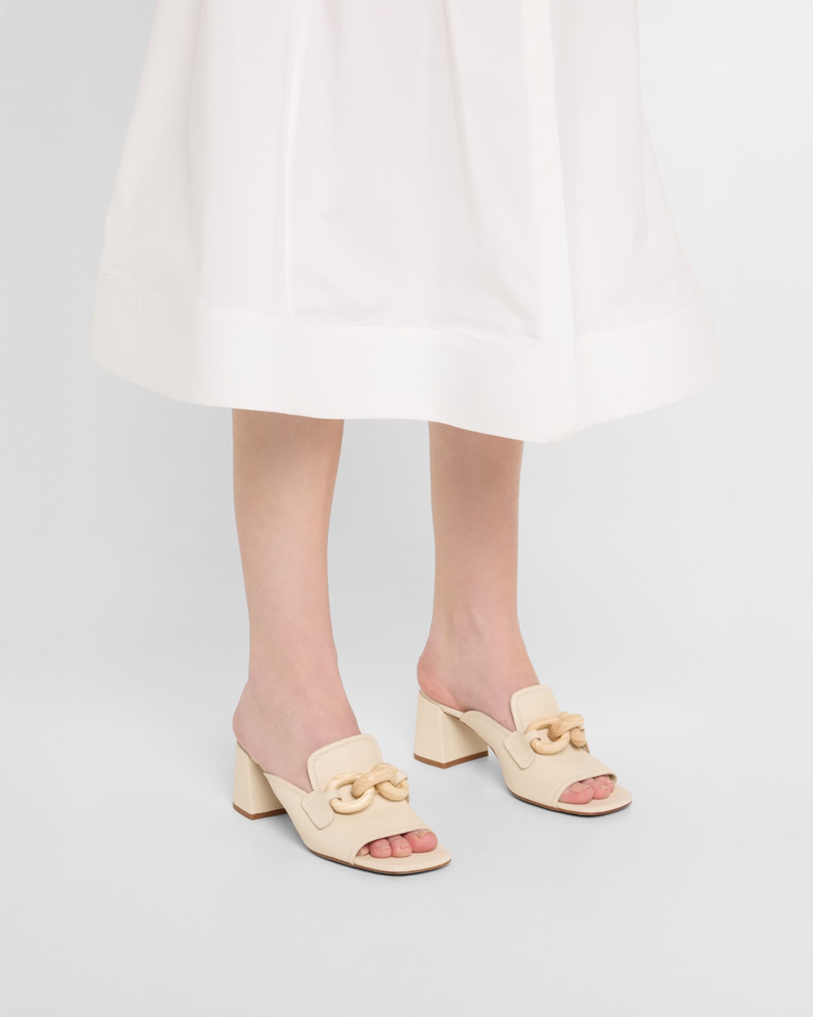 Pedro Garcia Umita Leather Chain Loafer Mules | Neiman Marcus
