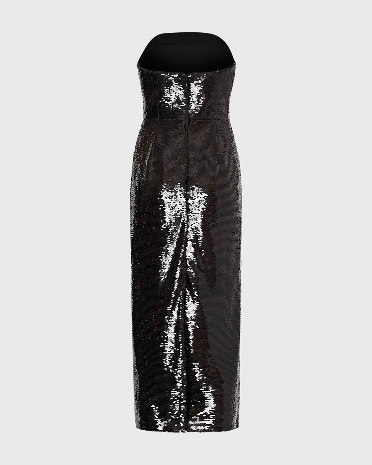 Milly Kait Floral-Embroidered Sequin Midi Dress | Neiman Marcus