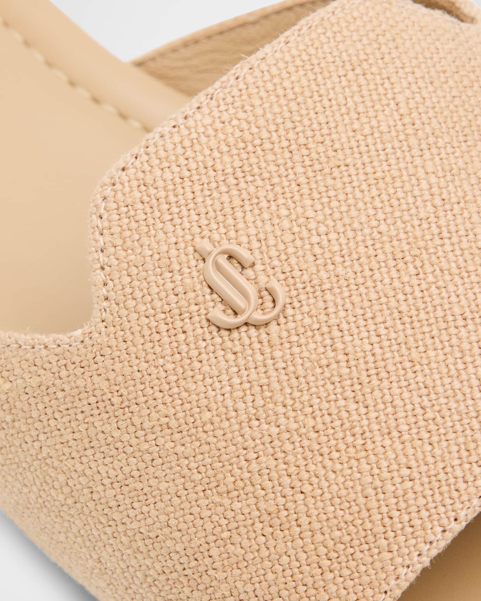 Jimmy Choo Dina Linen Flat Slide Style | Neiman Marcus