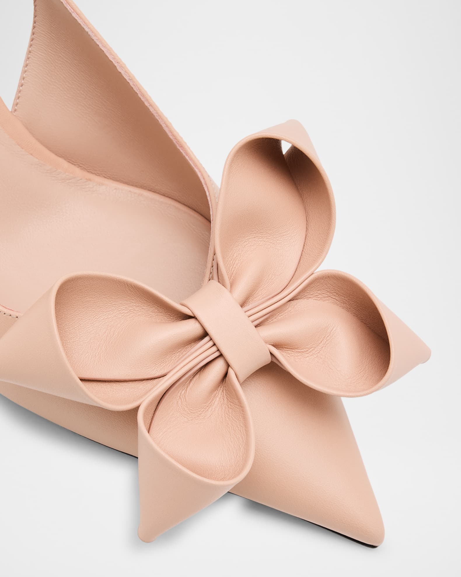 Jimmy Choo Staz Leather Bow Slingback Pumps | Neiman Marcus