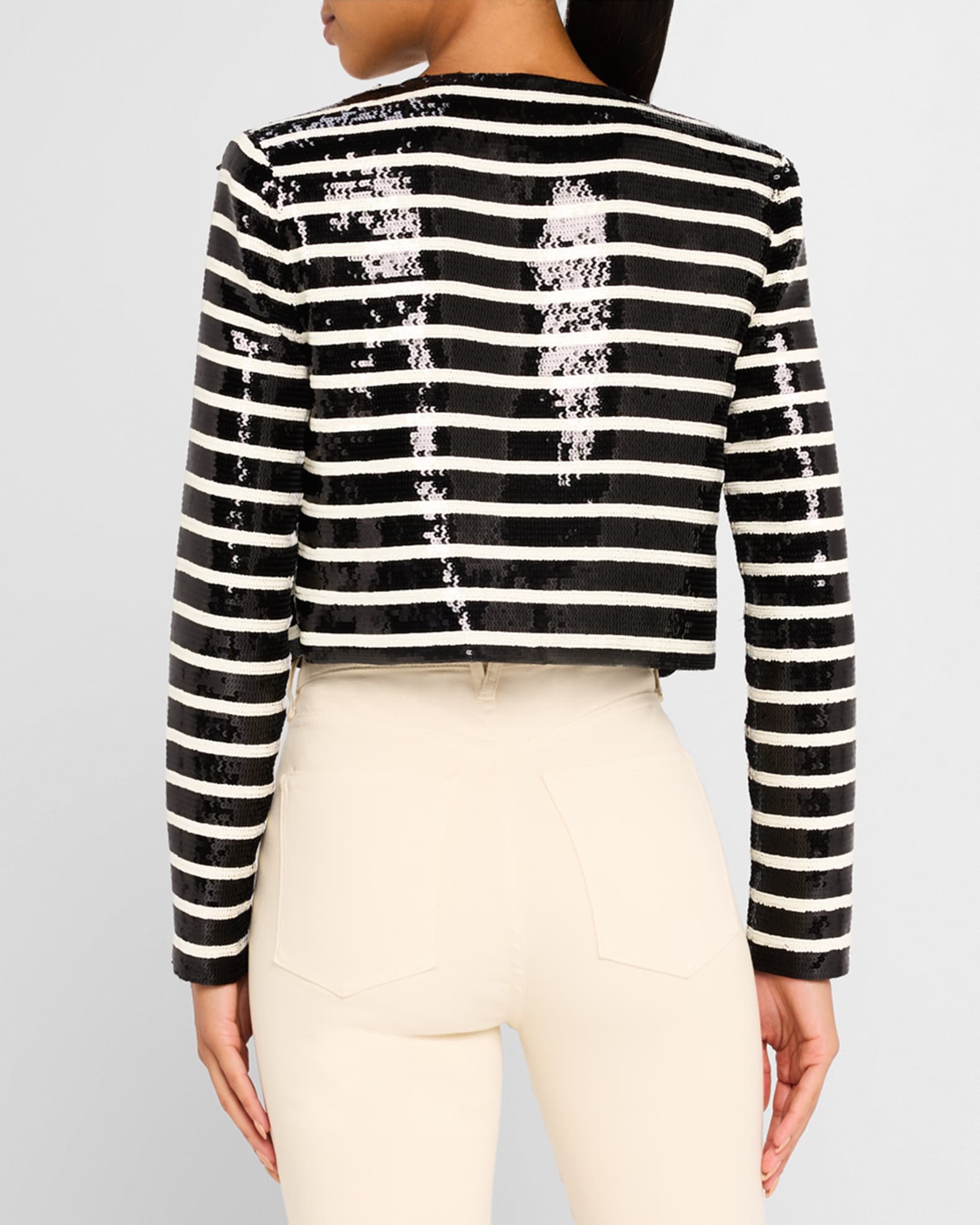 Veronica Beard Mickey Sequined Stripe Jacket | Neiman Marcus