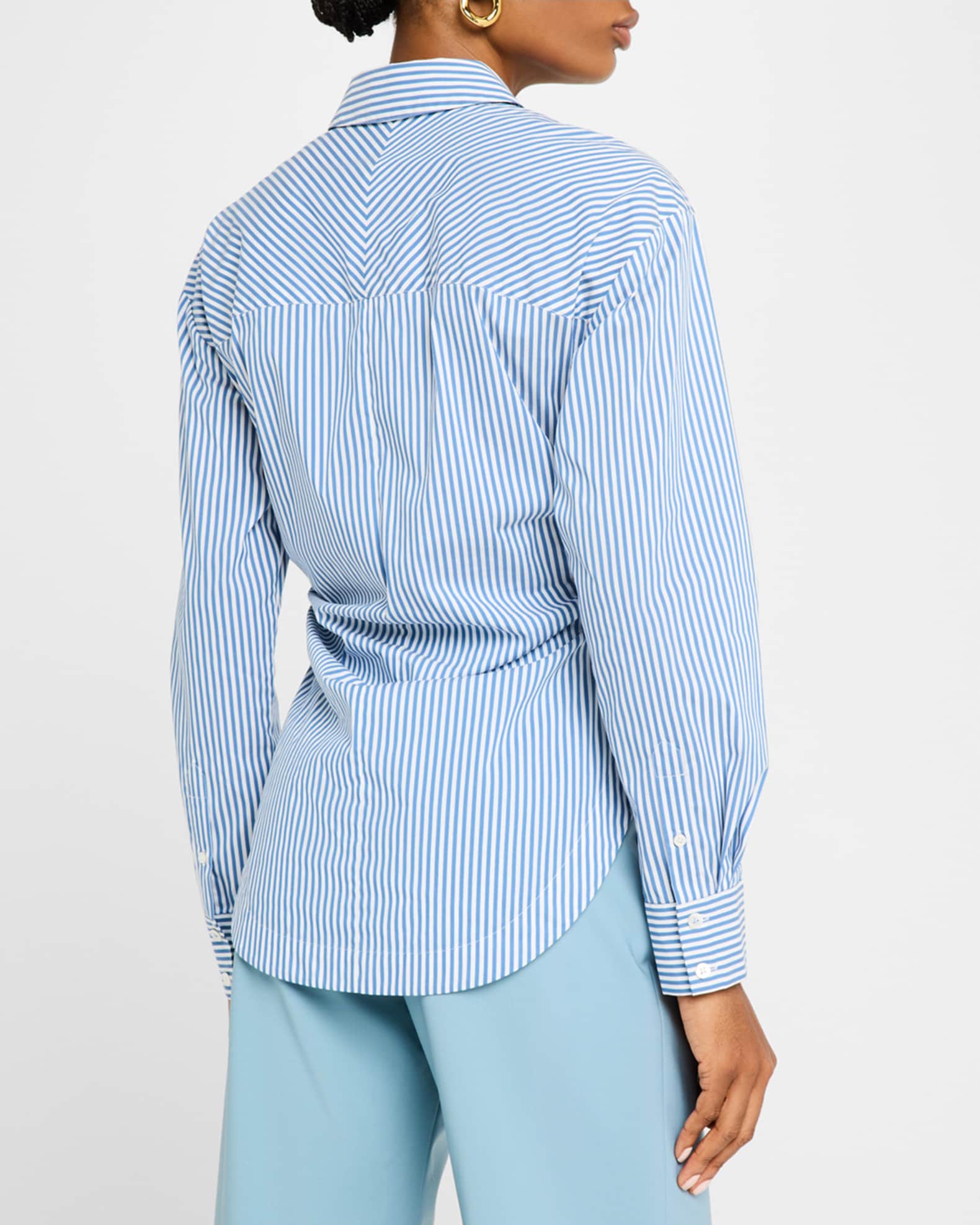 Veronica Beard Bosco Striped Button-Front Shirt | Neiman Marcus