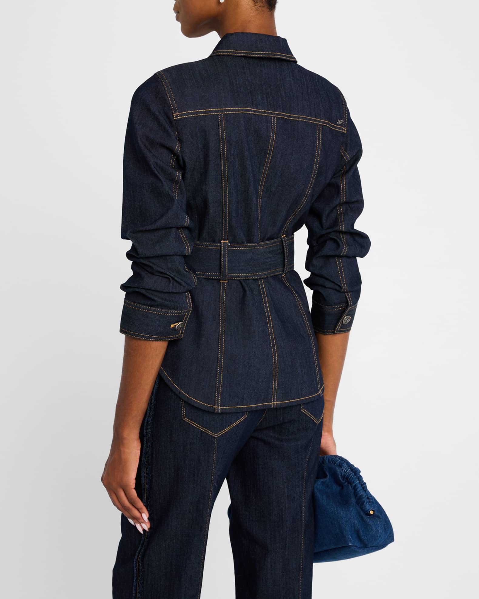 Cinq a Sept Shea Belted Denim Jacket | Neiman Marcus