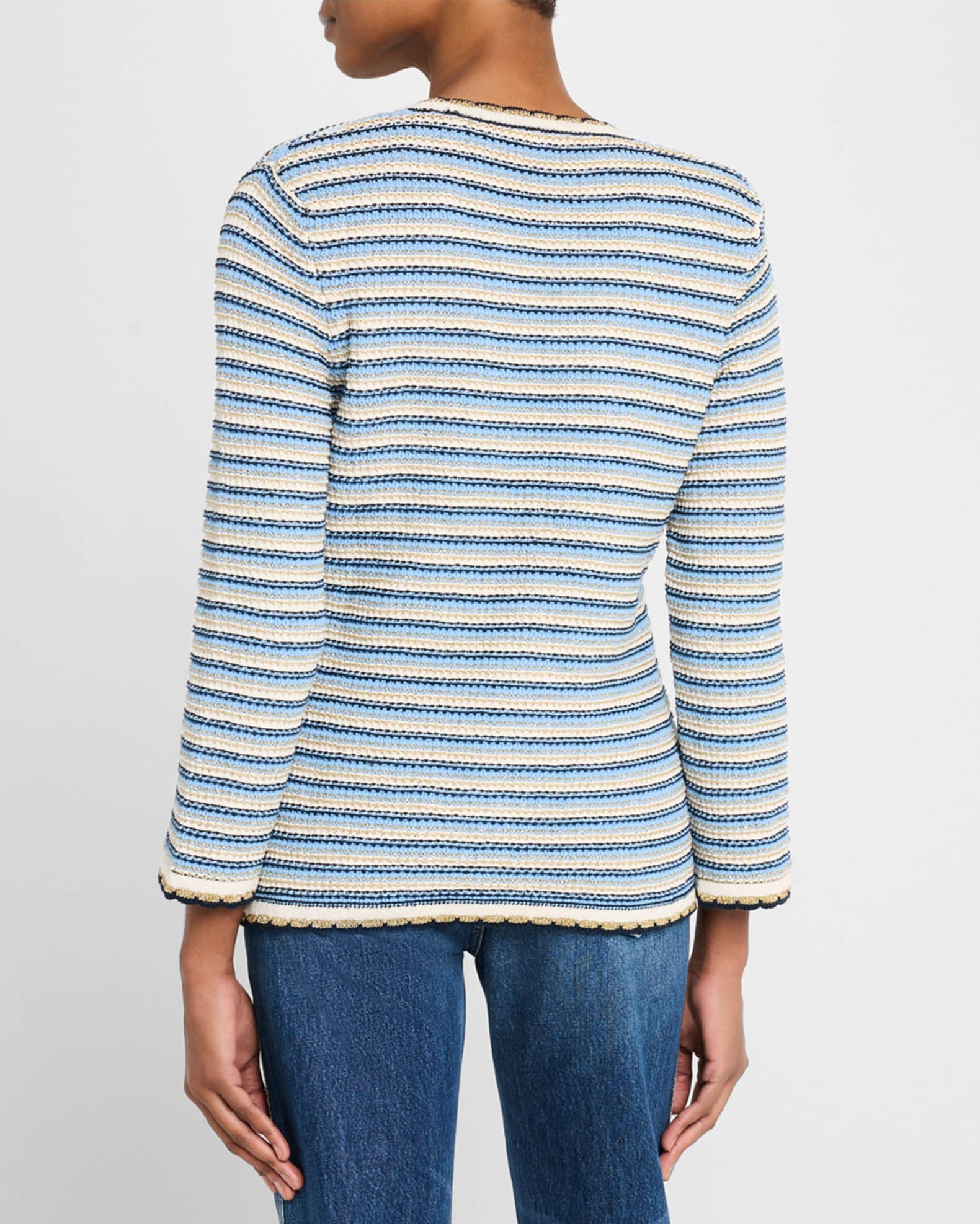 Veronica Beard Ceriani Stripe Knit Jacket | Neiman Marcus
