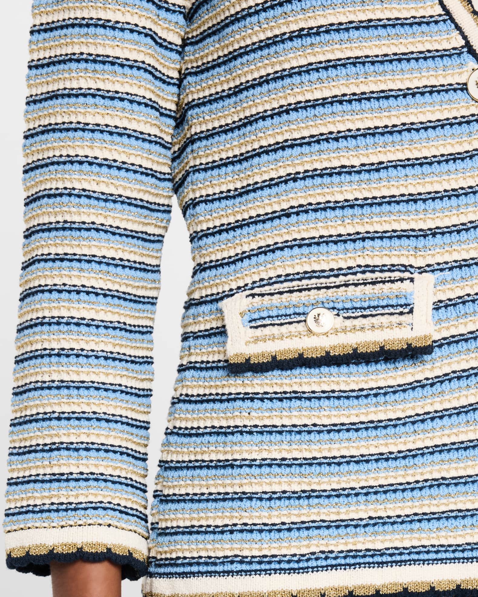 Veronica Beard Ceriani Stripe Knit Jacket | Neiman Marcus