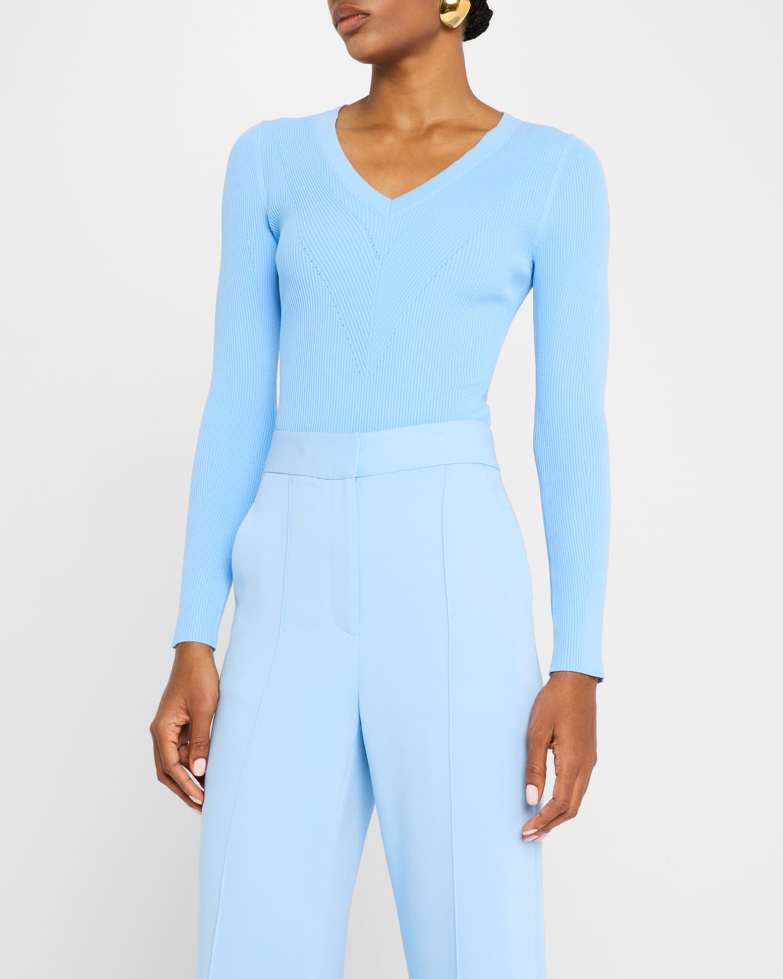 Veronica Beard Callie V-Neck Sweater | Neiman Marcus