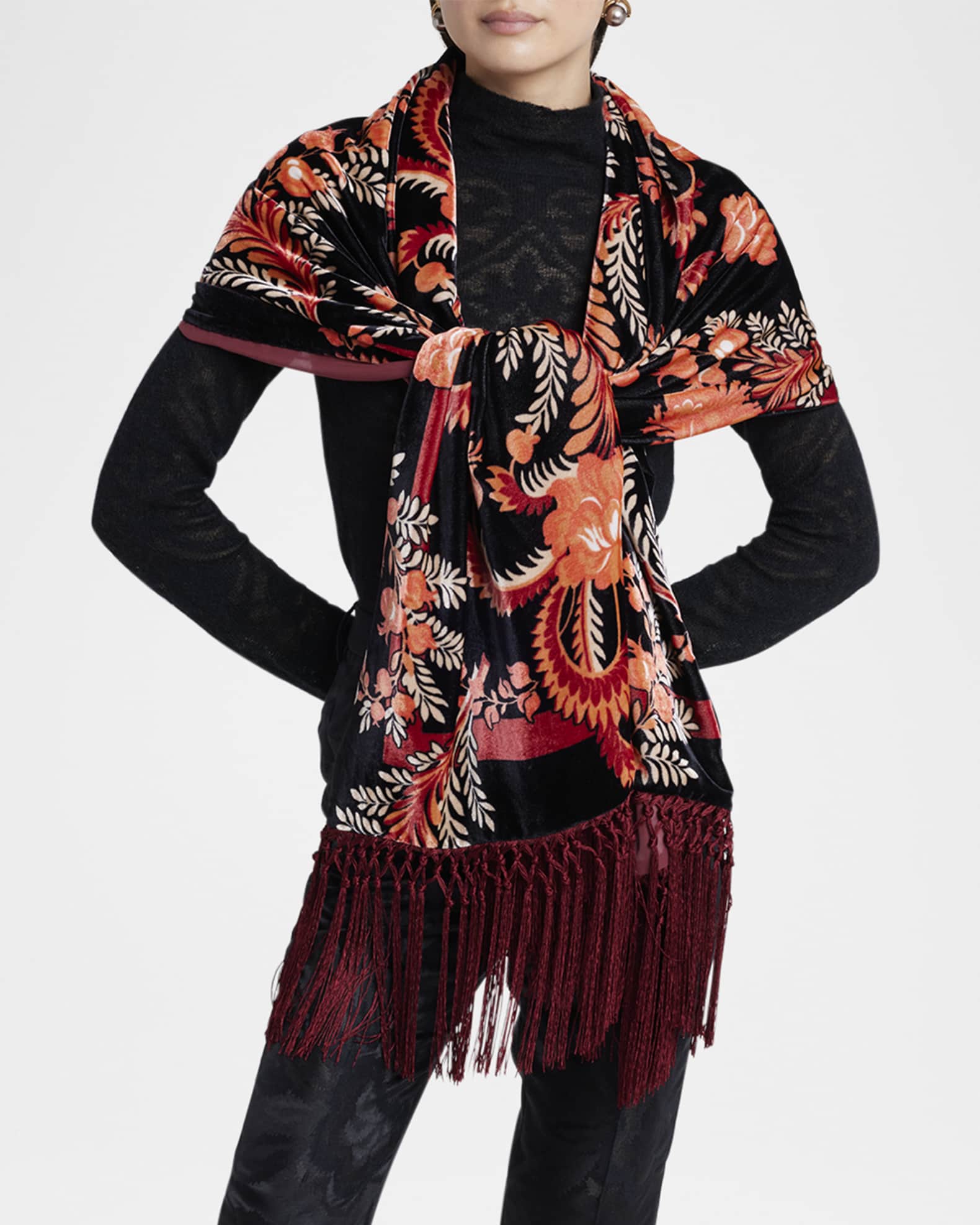 Etro Orfeo Two-Toned Silk-Cashmere Blend Scarf | Neiman Marcus