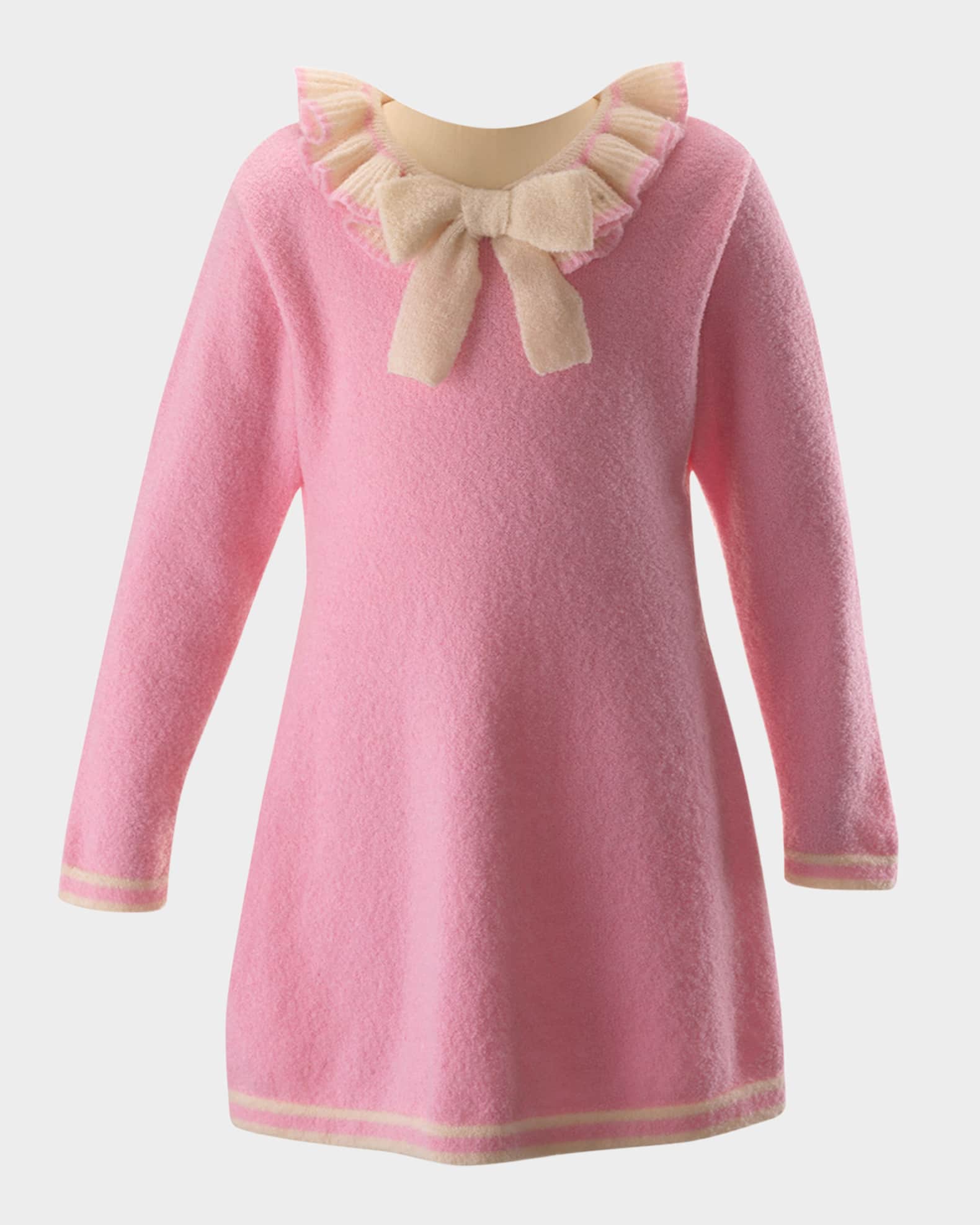 Rachel Riley Girl's Boucle Sparkle Dress W/ Bow, Size 2-14 | Neiman Marcus