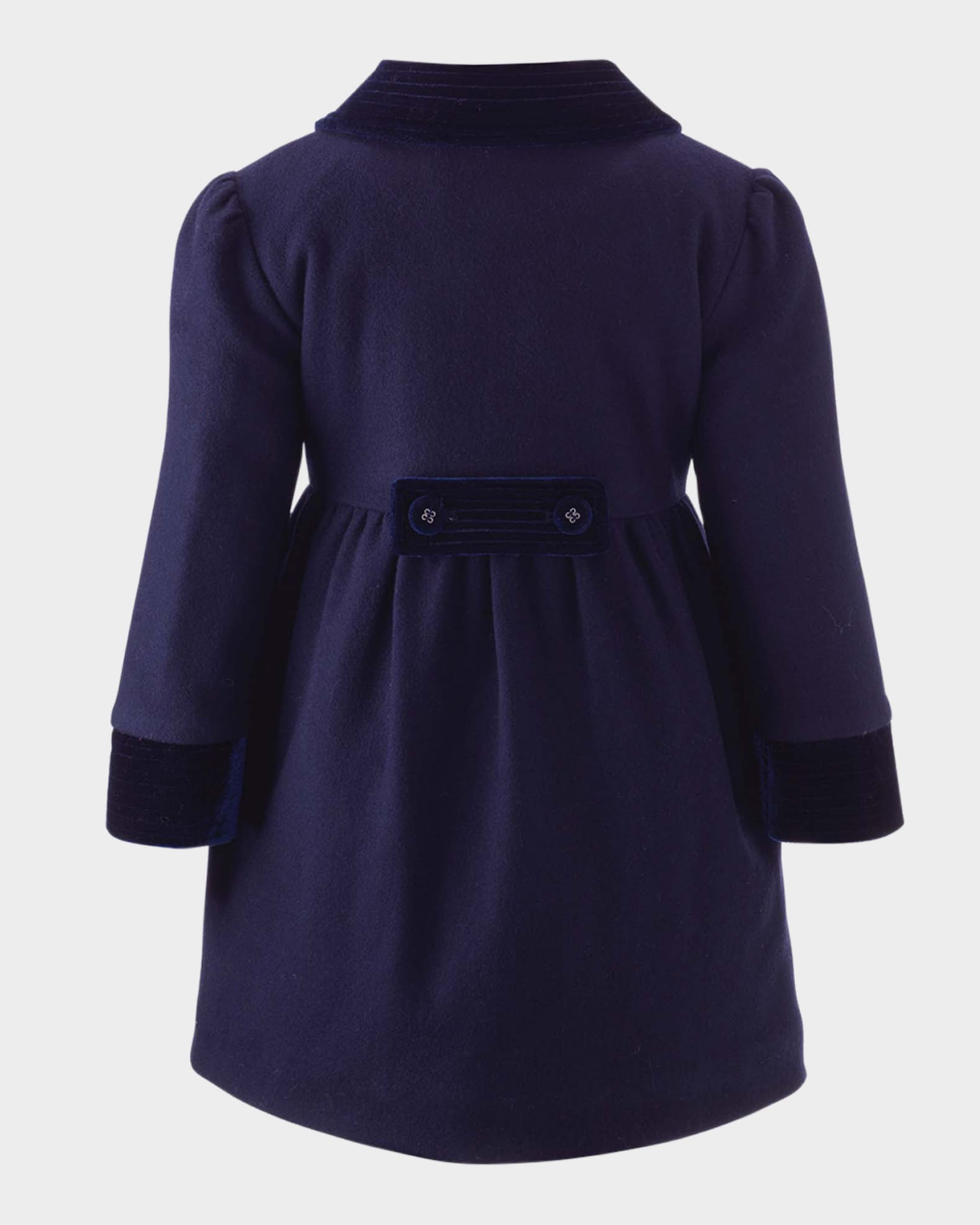 Rachel Riley Girl's Velvet-Trim Double Breasted Coat, Size 2-10 ...