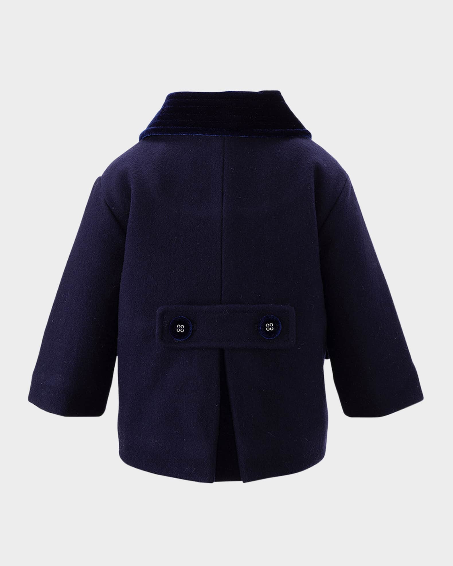 Rachel Riley Girl's Velvet-Trim Double Breasted Coat, Size 6M-24M ...