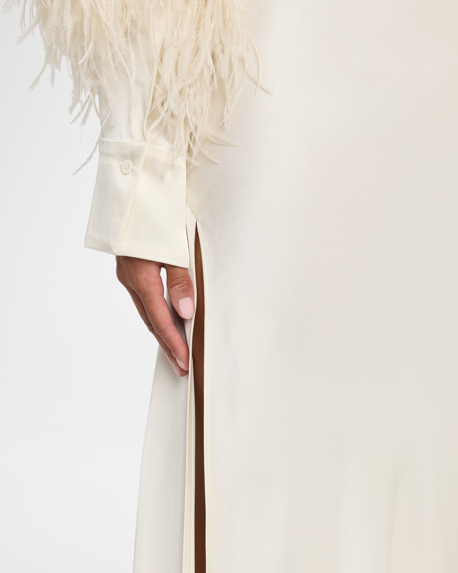 LAPOINTE Satin Bias Slit Midi Skirt | Neiman Marcus