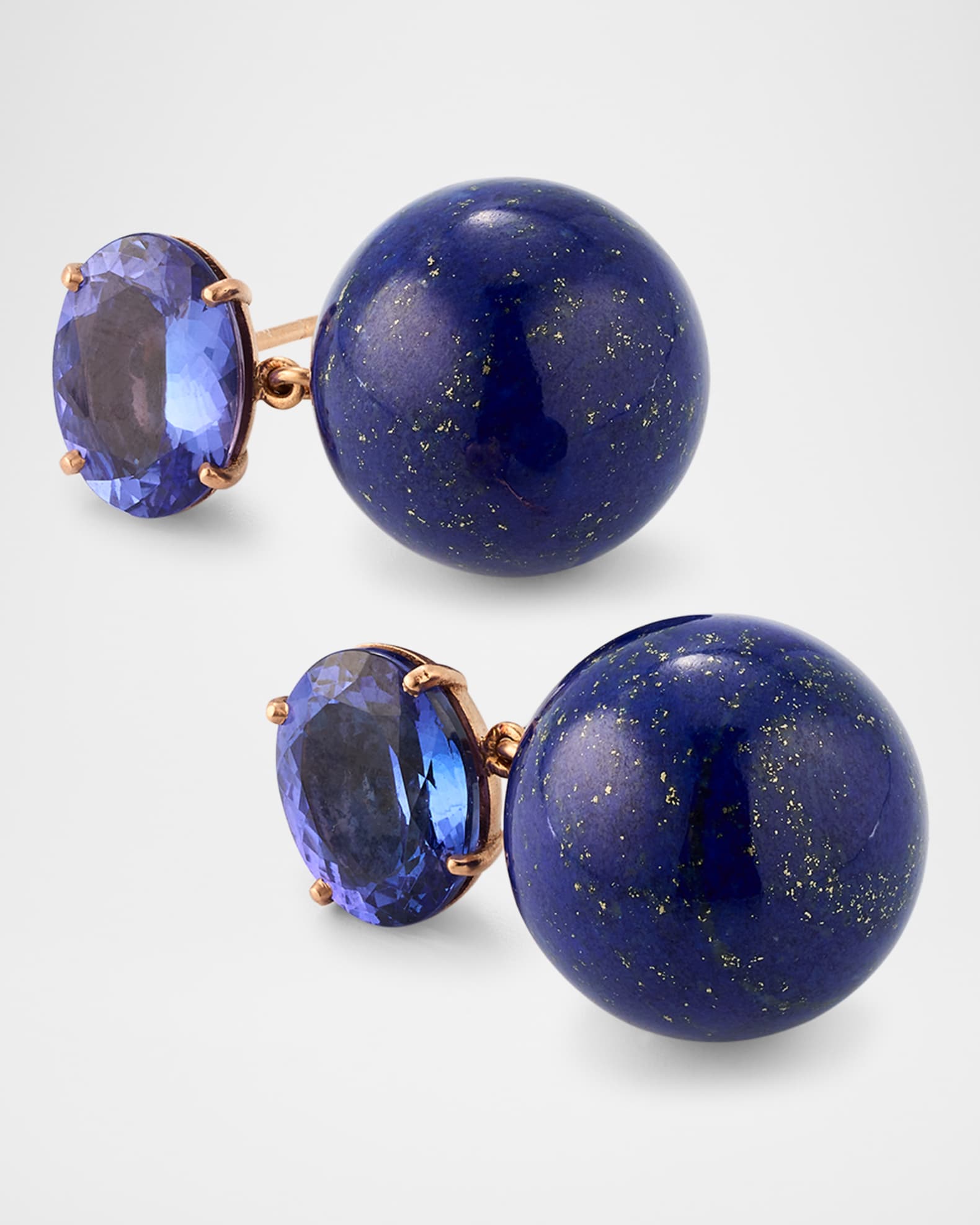 Irene Neuwirth Gumball 18K Rose Gold Tanzanite Post Earrings, One-Of-A ...