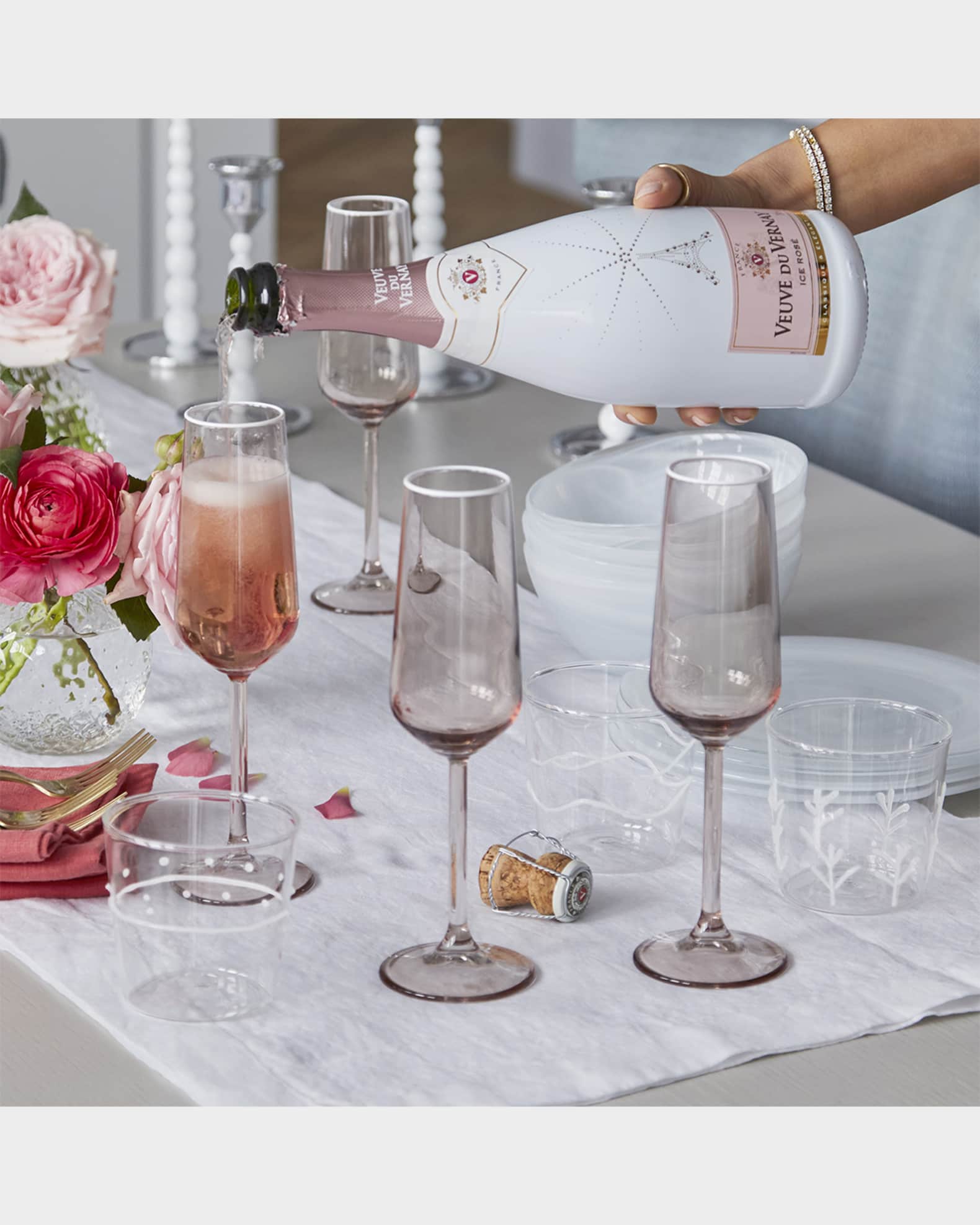 Mariposa Fine Line Champagne Flute Glasses, Set Of 4 | Neiman Marcus