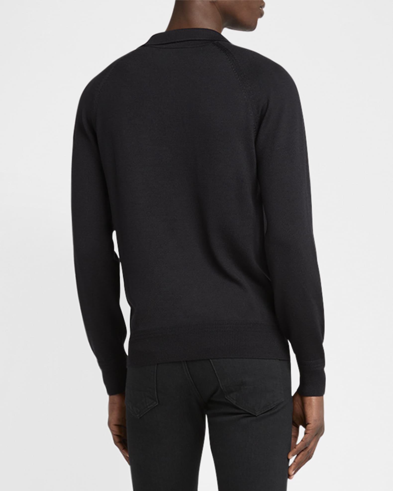 TOM FORD Men's Wool and Silk Raglan Knit Polo Shirt | Neiman Marcus
