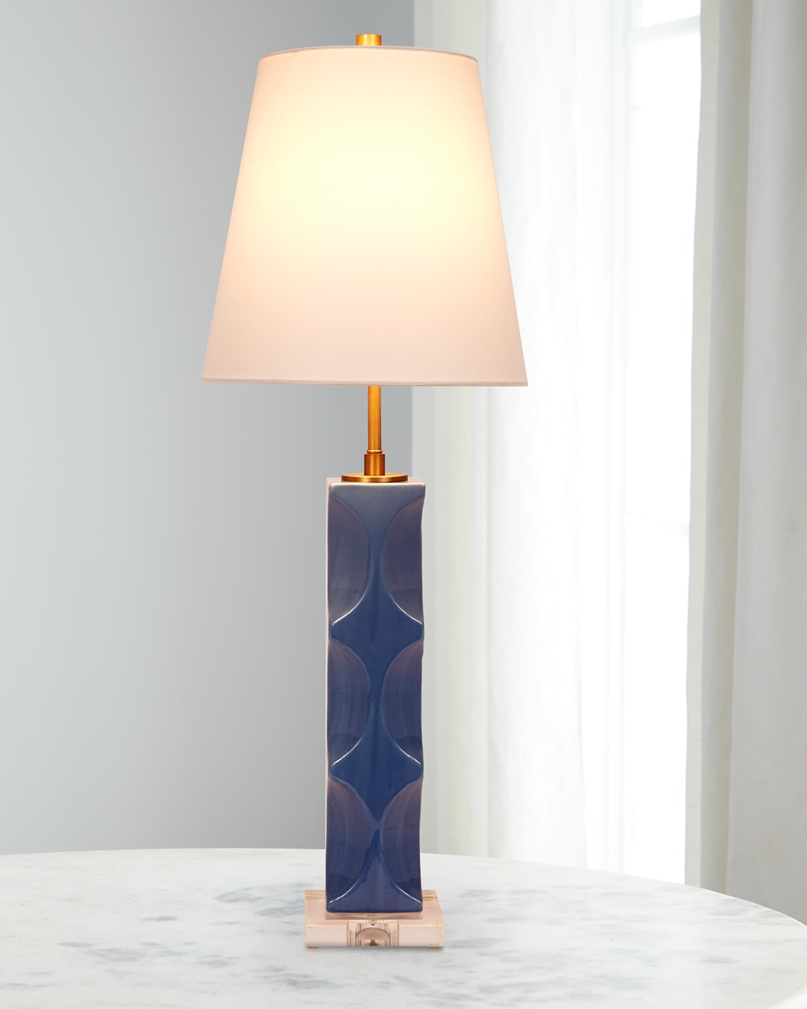 Old World Design Tracy 33" Ceramic Table Lamp with Linen Shade | Neiman ...