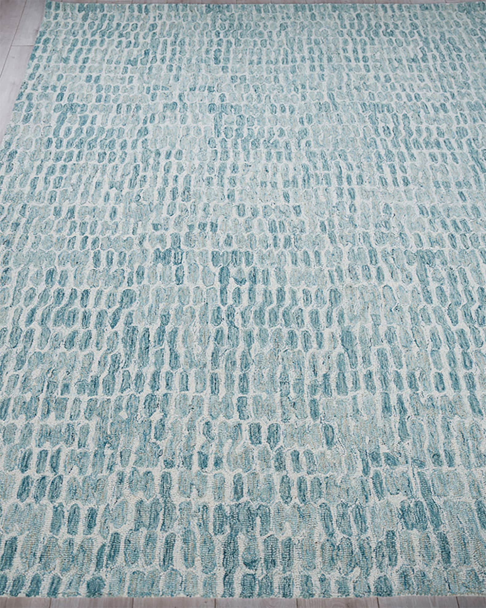 Ink Blot Hand-Tufted Turquoise Rugs | Neiman Marcus