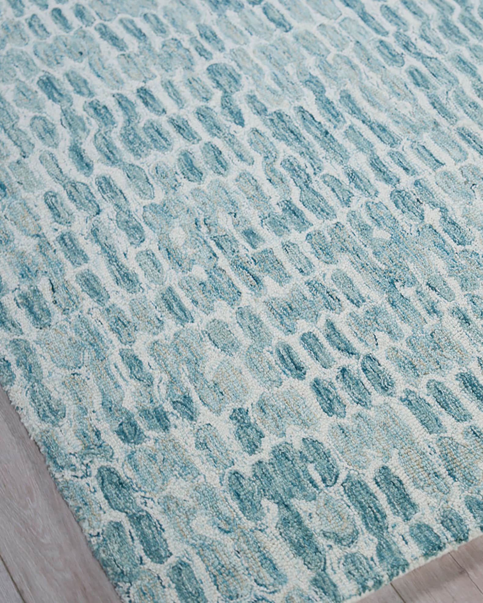 Ink Blot Hand-Tufted Turquoise Rugs | Neiman Marcus