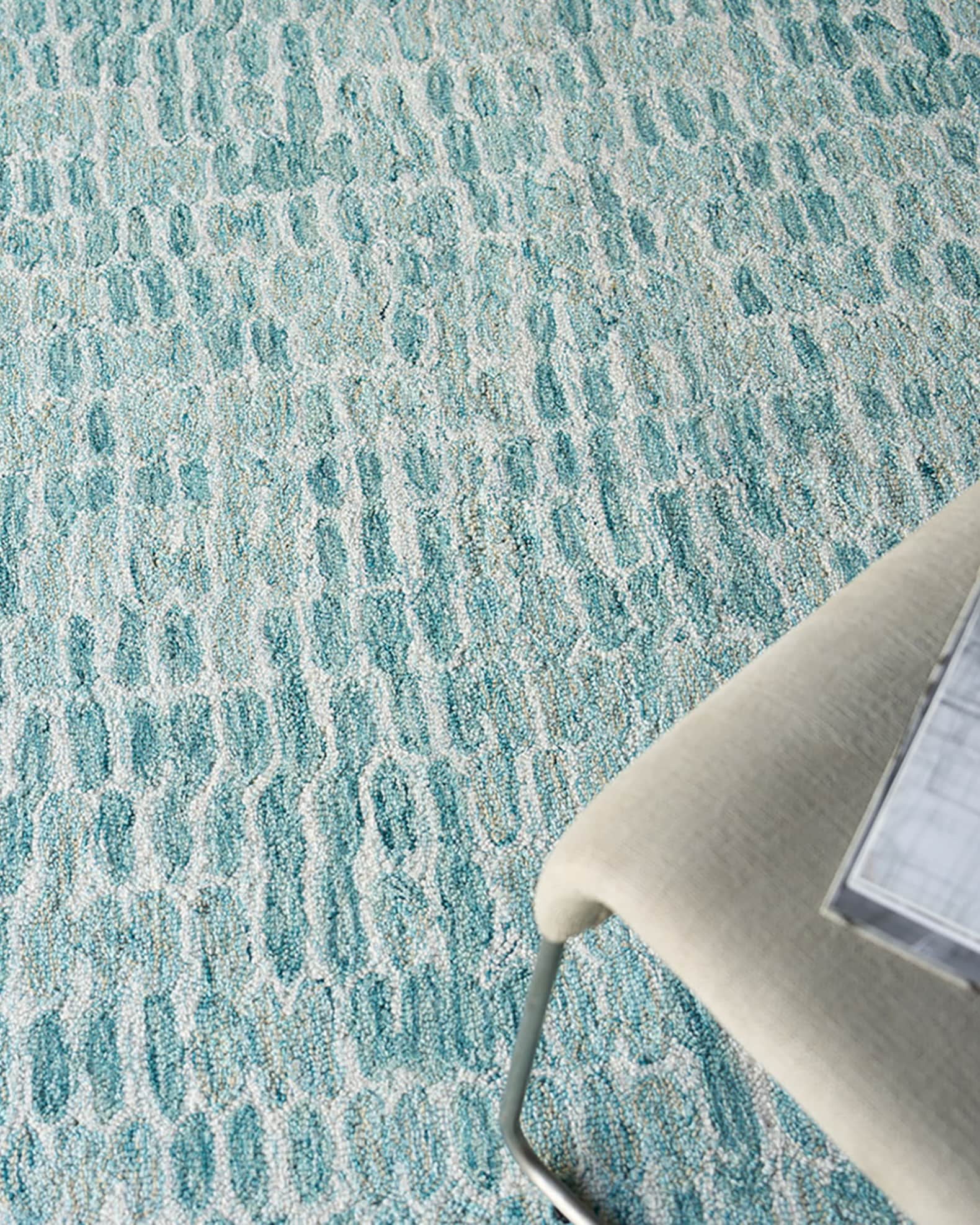 Ink Blot Hand-Tufted Turquoise Rugs | Neiman Marcus