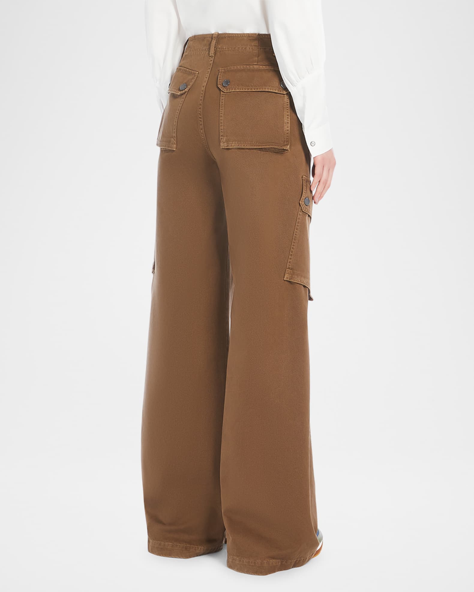 Weekend Max Mara Elvy Wide Leg Cotton Cargo Pants | Neiman Marcus