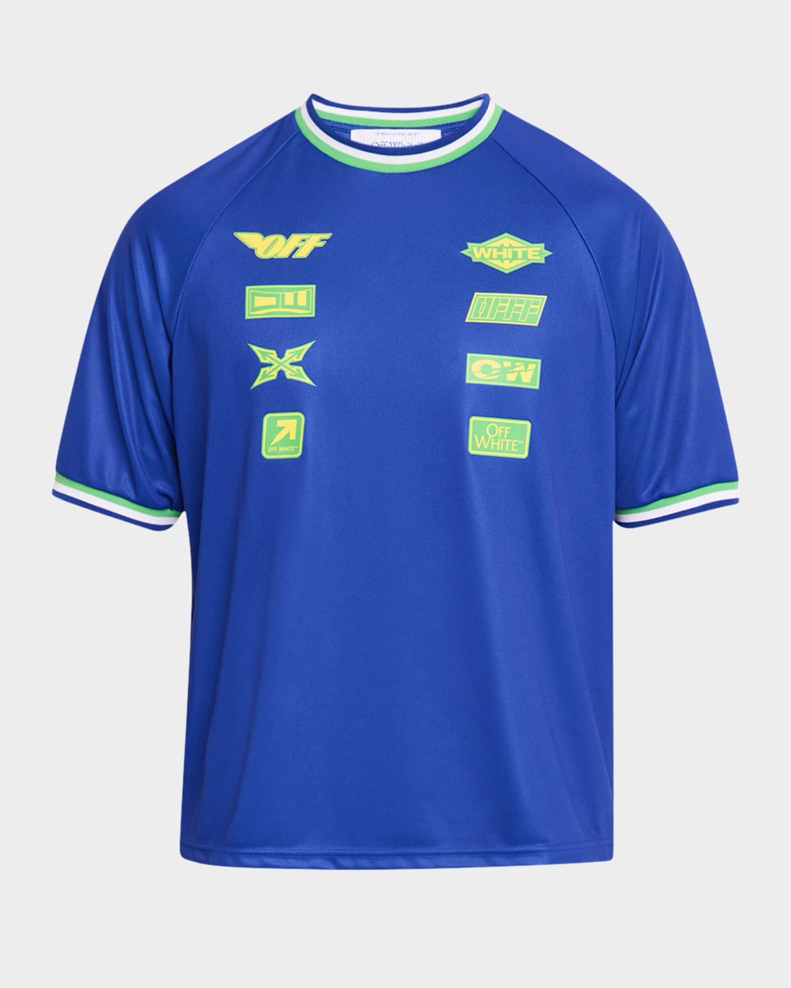 Off-White Men's Multi-Patch Sport Jersey | Neiman Marcus