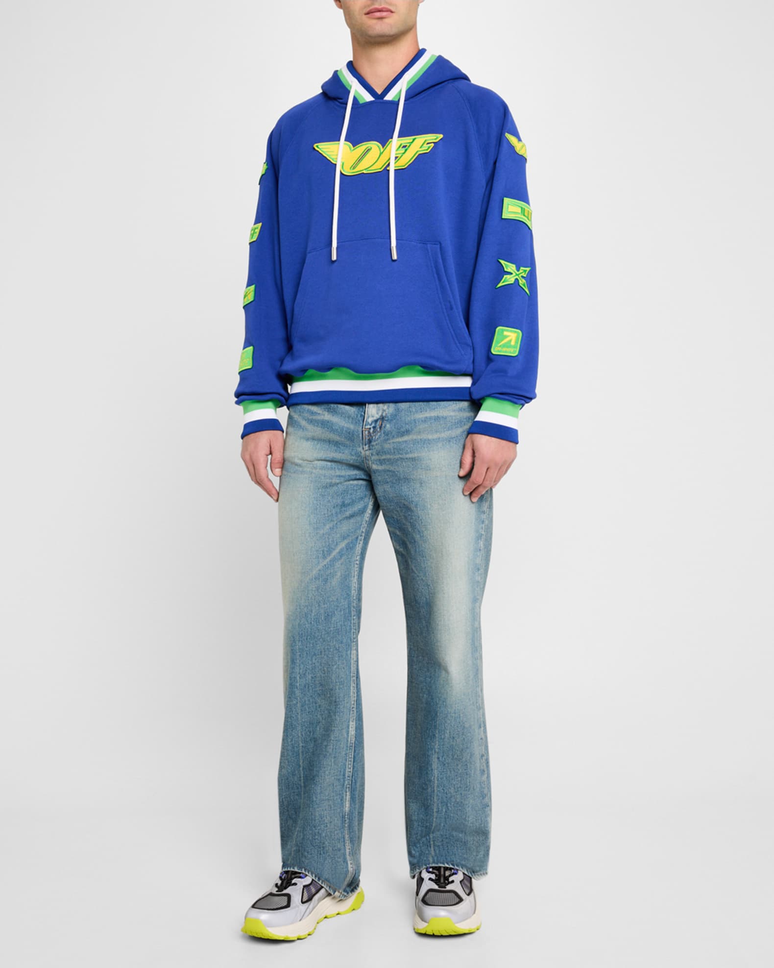 Off-White Men's Multi-Patch Hoodie | Neiman Marcus