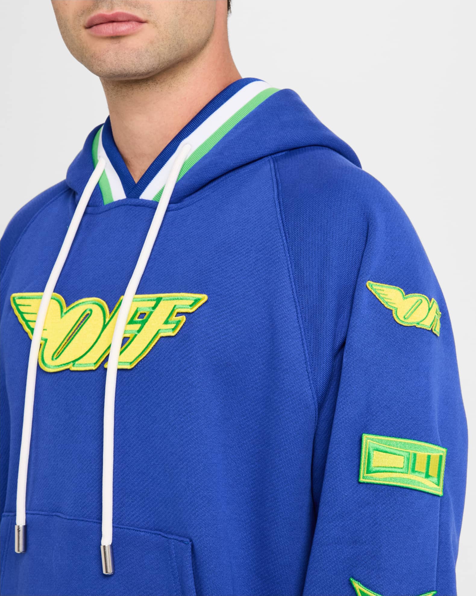 Off-White Men's Multi-Patch Hoodie | Neiman Marcus